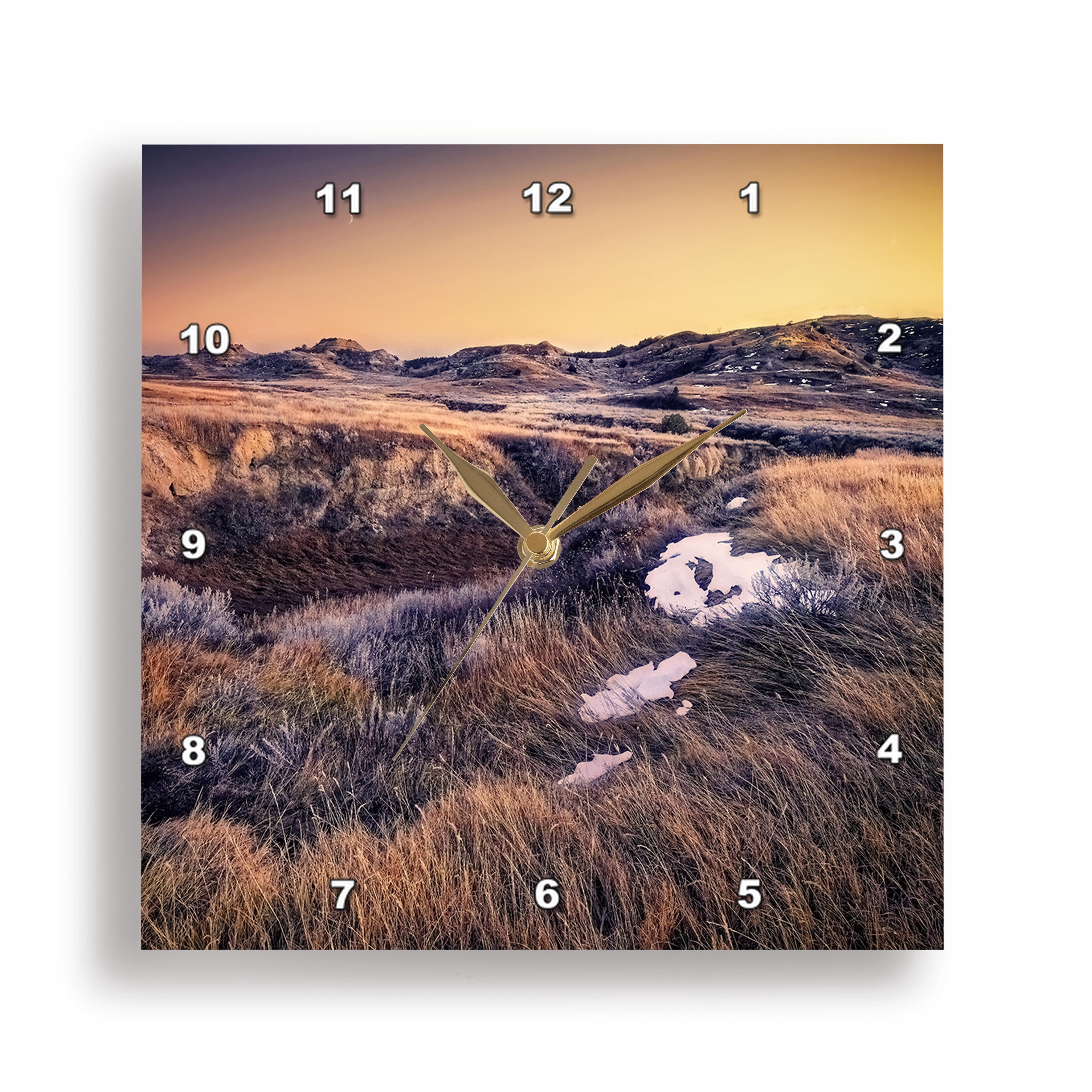 3dRose, Snowy Dry Wash in Teddy Roosevelt National Park, 15x15 Wall ...
