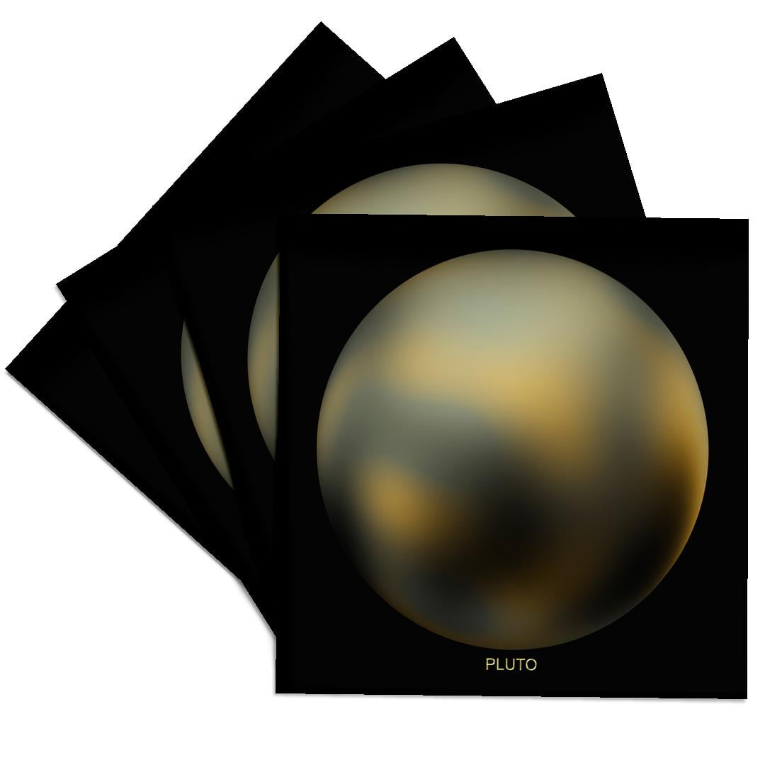 3drose, Solar System - Pluto (former Planet), Set of 4 Ceramic Tile ...