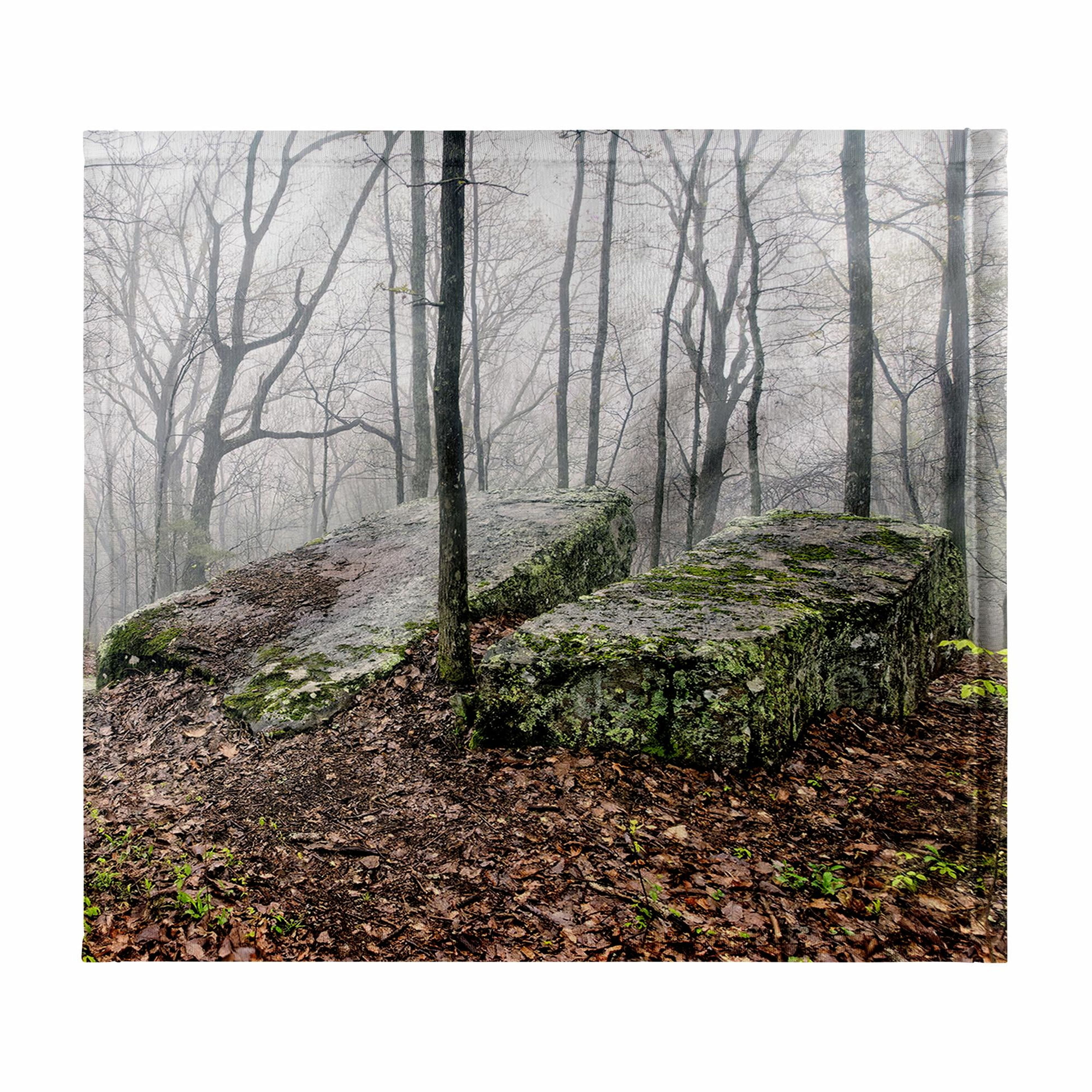 3dRose, Split Rocks in the Mist in Monte Sano State Park, 11x12 Wash Cloth for Face and Body ...