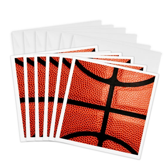 3dRose, Sports Basketball Photo Lines Horizontal, 6 Greeting Cards with ...