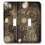3dRose, Steampunk design, clocks and gears, double toggle switch ...