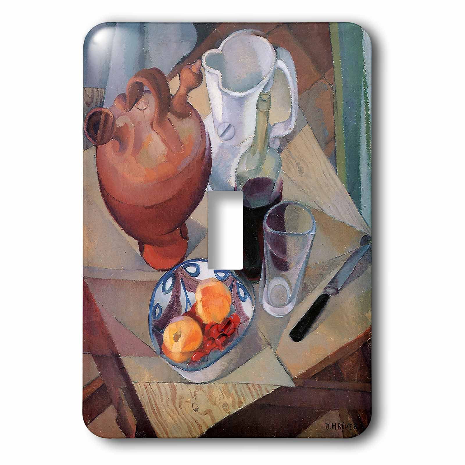 3dRose, Still Life by Diego Maria Rivera Bowl of Fruit and Wine Bottle ...