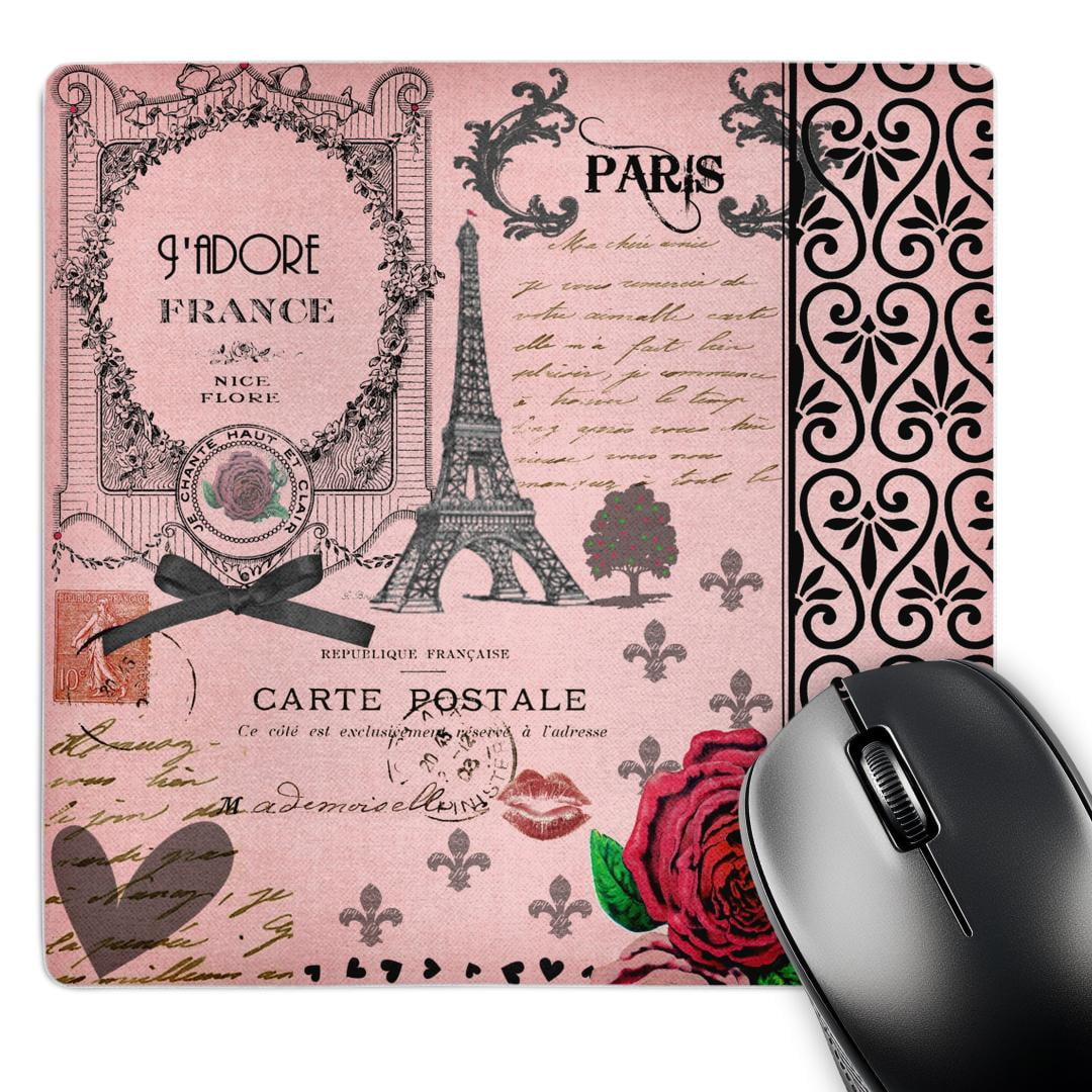 3dRose, Stylish Vintage Pink Paris Collage Art - Eiffel Tower - Red ...