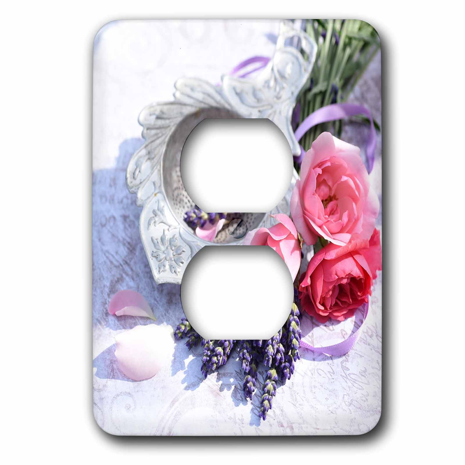 3dRose, Summer Stillife With Pink Roses And Lavender In A Silver Bowl ...