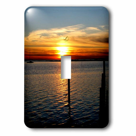 3dRose, Sunset Orange Ocean Boat Water Silhouette Reflection Bird ...