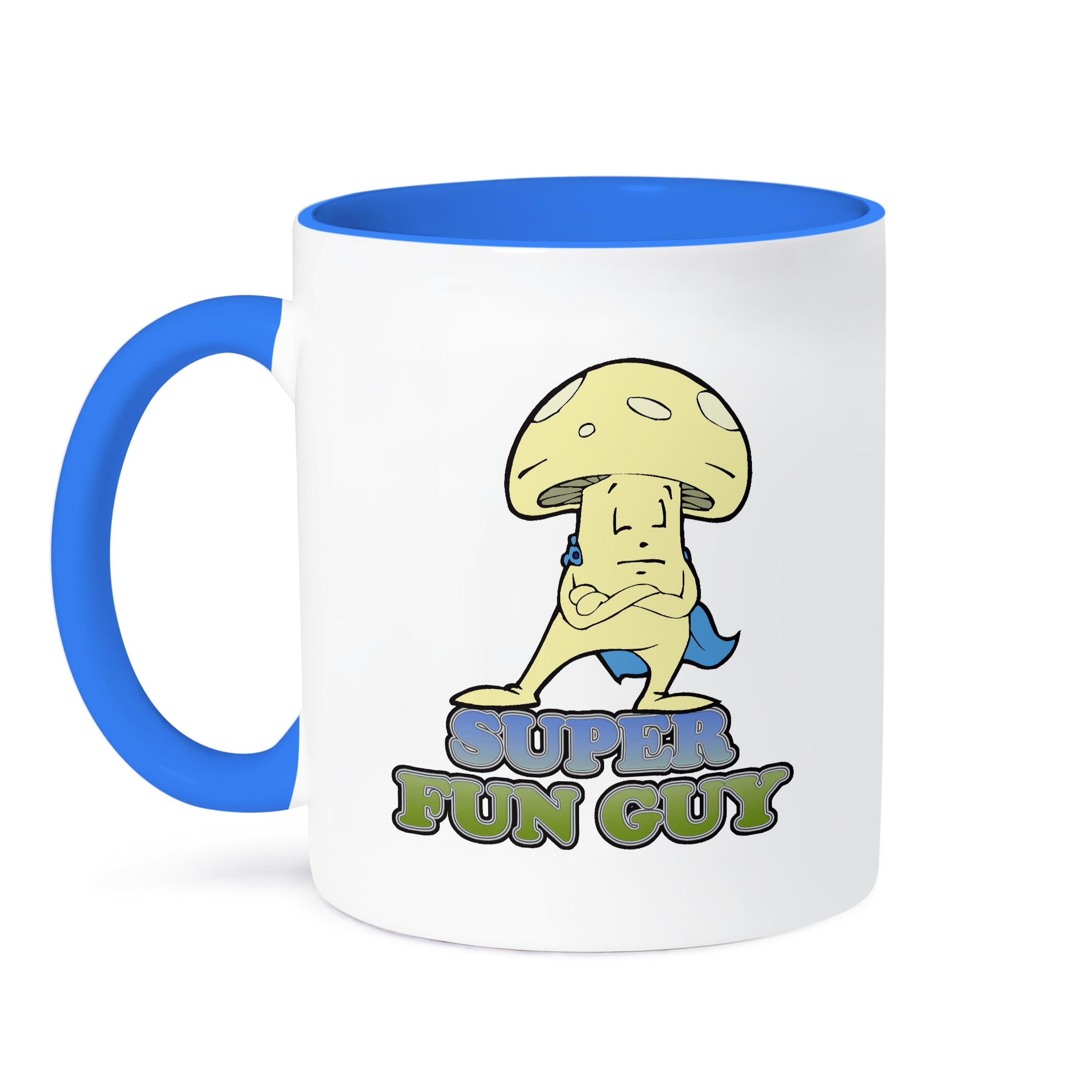3dRose, Super Fun Guy Fungi Mushroom, 15oz Two-Tone Blue Mug - Walmart.com