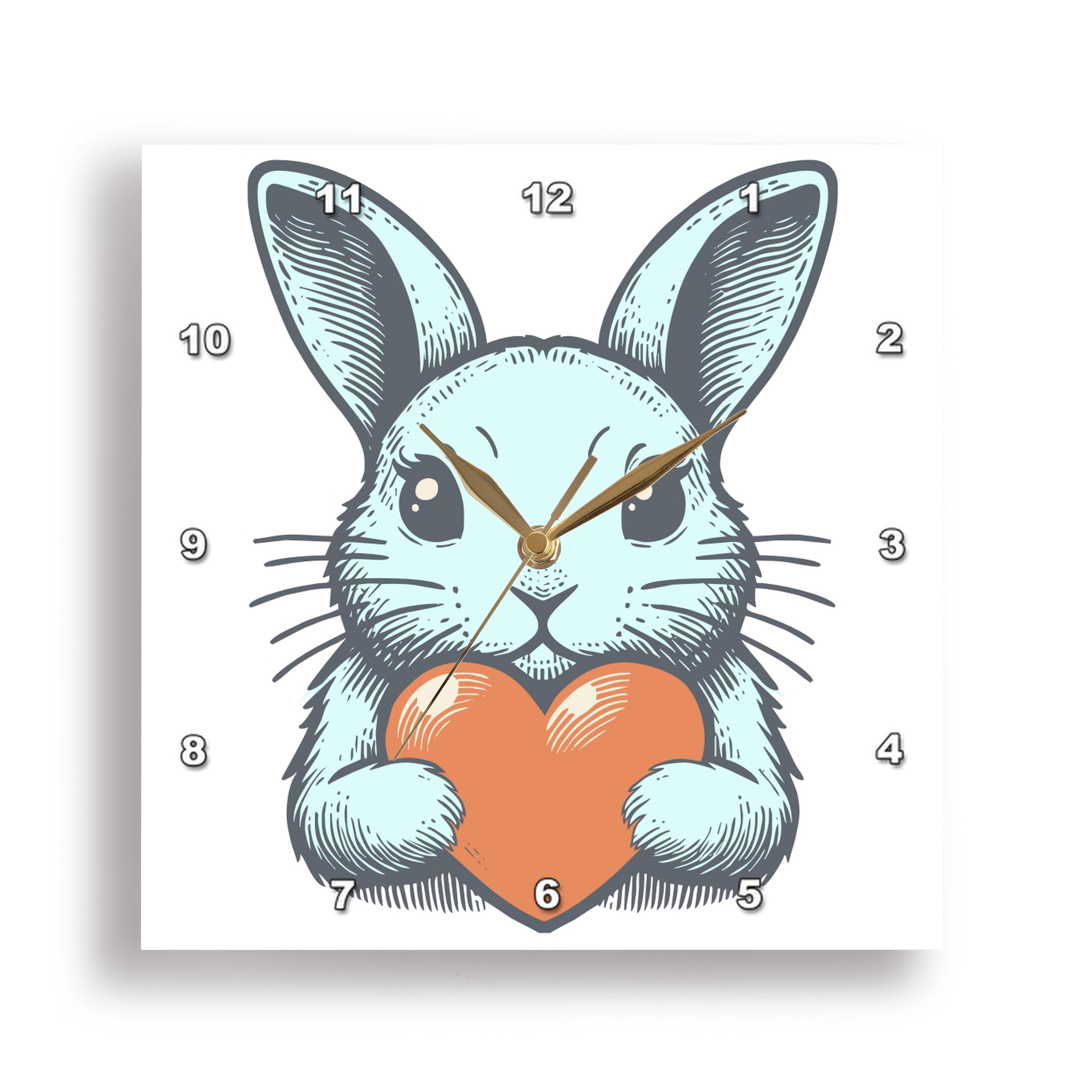3dRose, Sweetheart Baby Rabbit With Love Heart in Pastel Colors, 15x15 ...