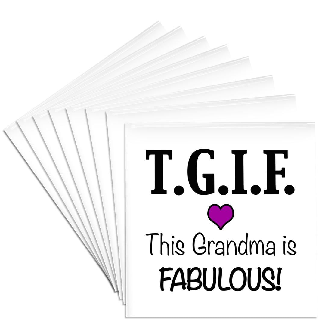 3dRose, TGIF This Grandma is Fabulous, Purple, Set of 8 Ceramic Tile ...