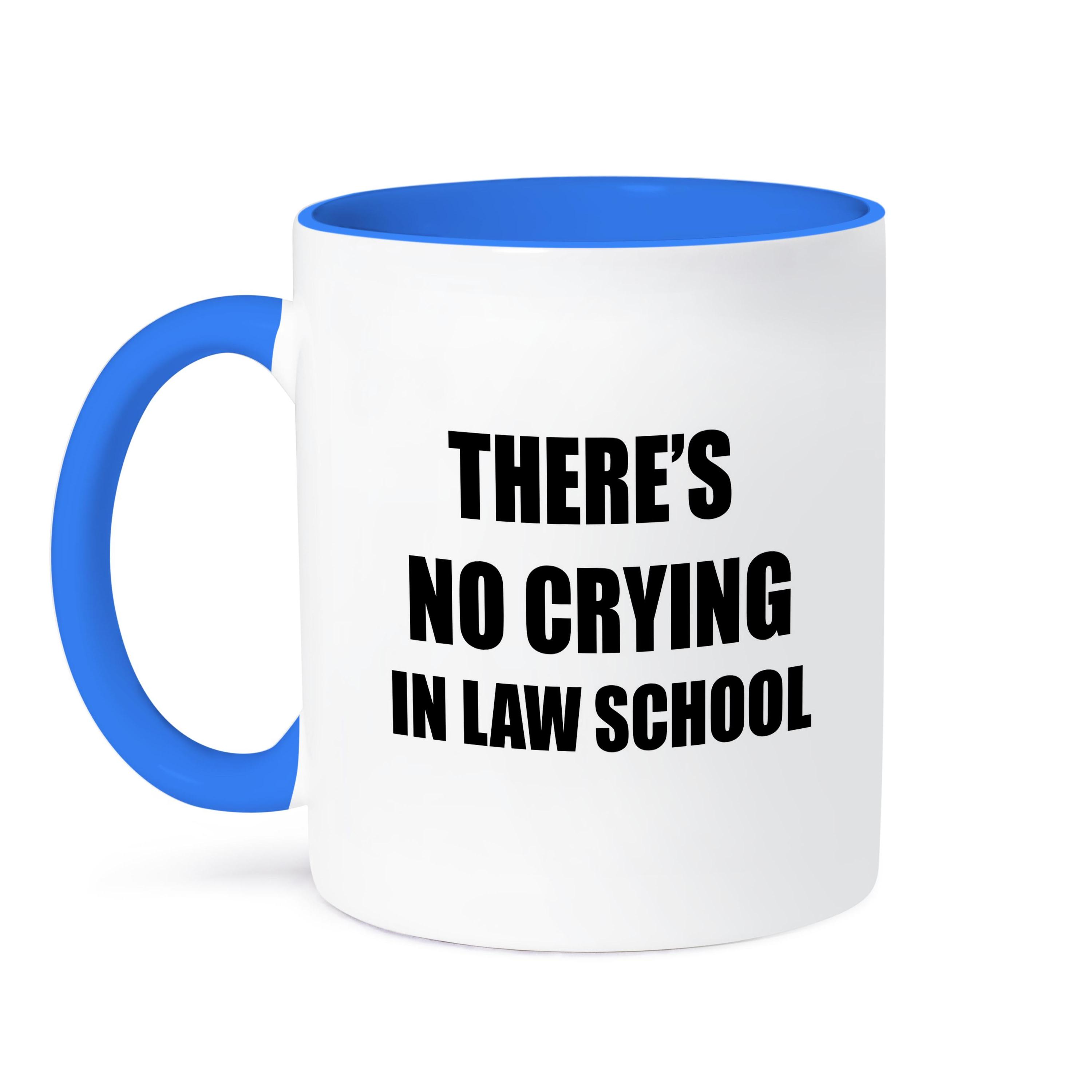3dRose, THERES NO CRYING IN LAW SCHOOL, 15oz Two-Tone Blue Mug ...