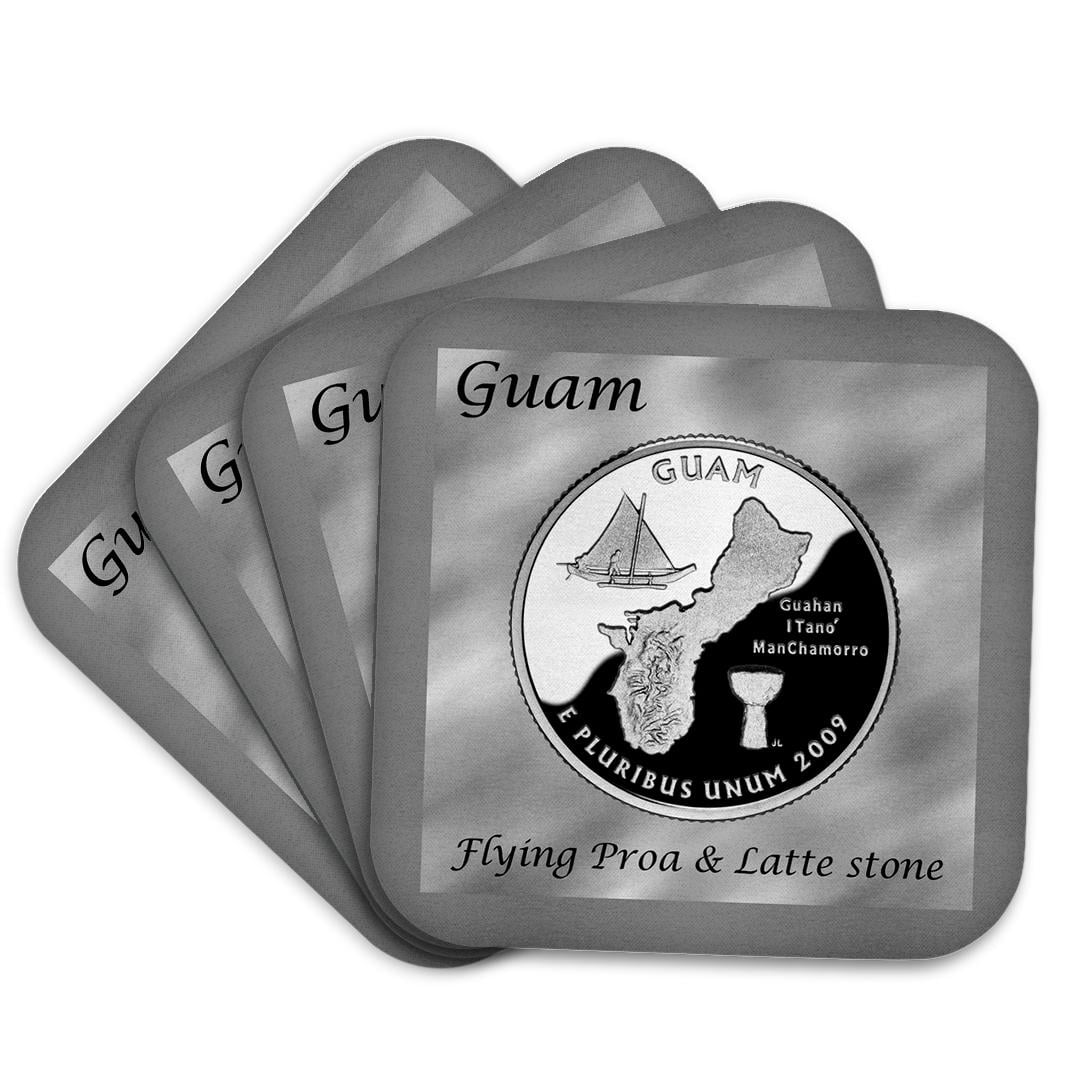 3dRose, Territories Quarter Guam, Set of 4 Coasters - Soft - Walmart.com