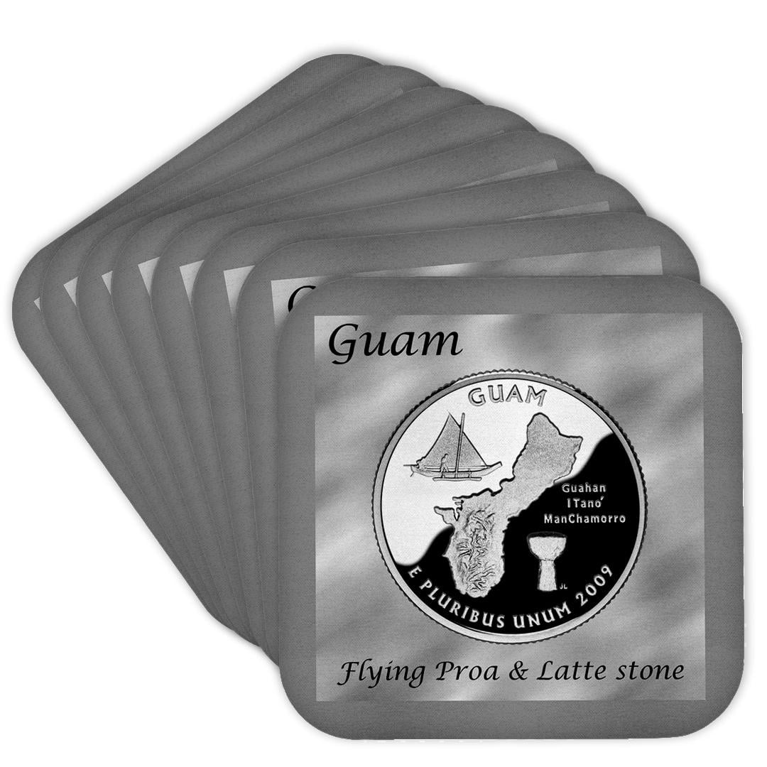 3drose, Territories Quarter Guam, Set of 8 Coasters - Soft - Walmart.com