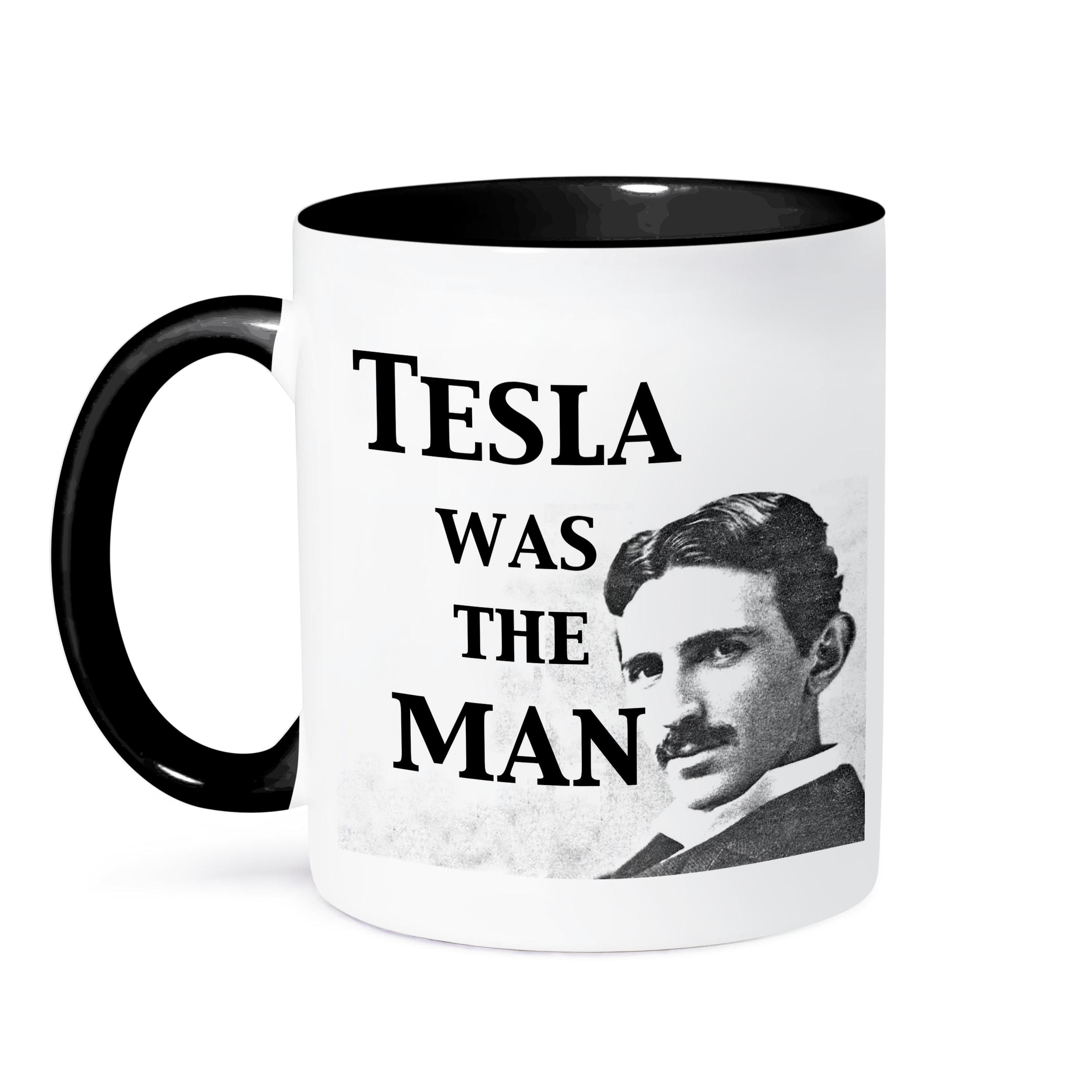 3dRose, Tesla was the man, 15oz Two-Tone Black Mug - Walmart.com