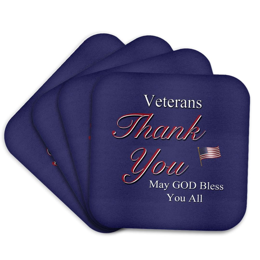3dRose, Thank You Veterans, May God Bless you all. Text art with USA ...