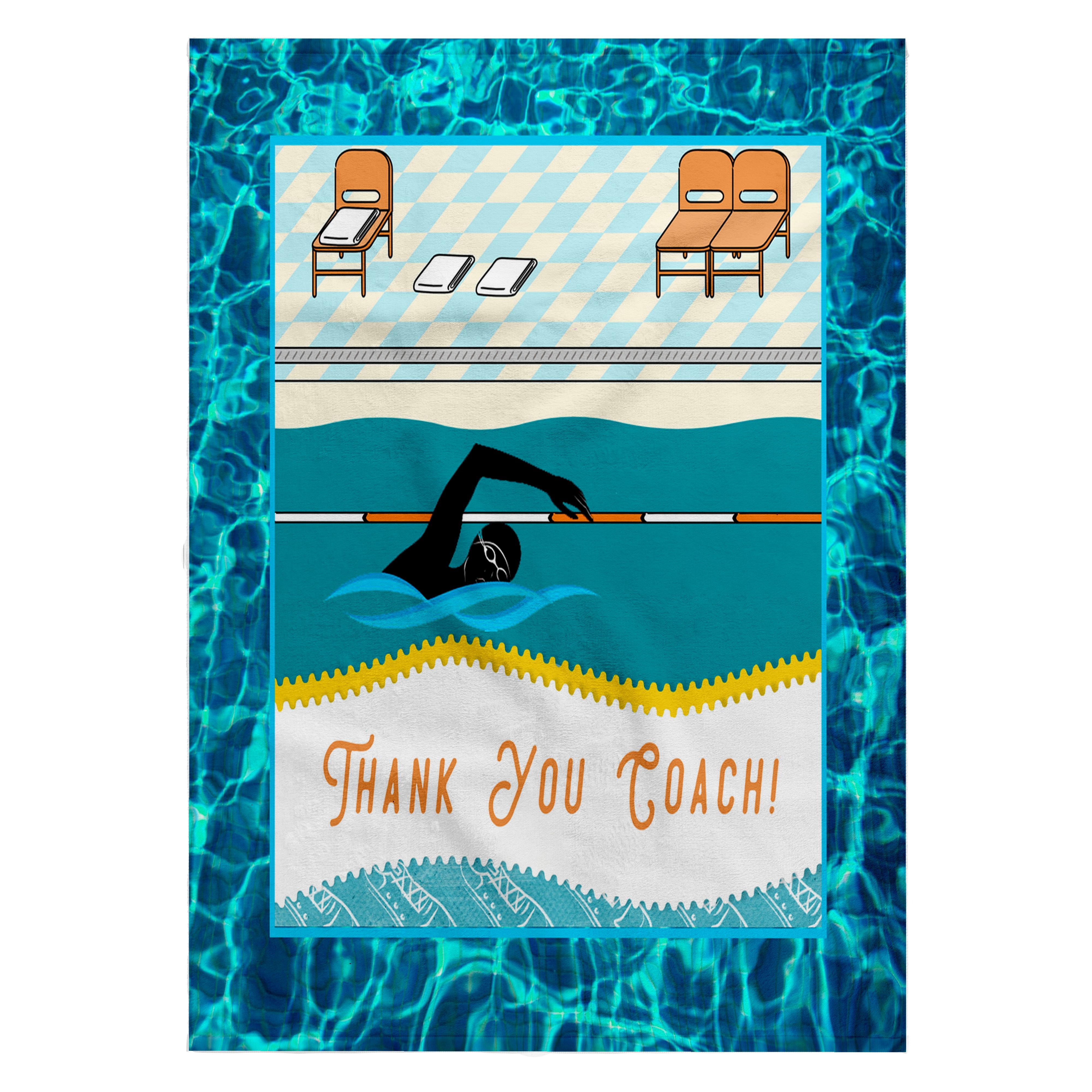 3dRose, Thank you Coach, Swimmer in Pool at Swim Team Meet, Sits, Score ...