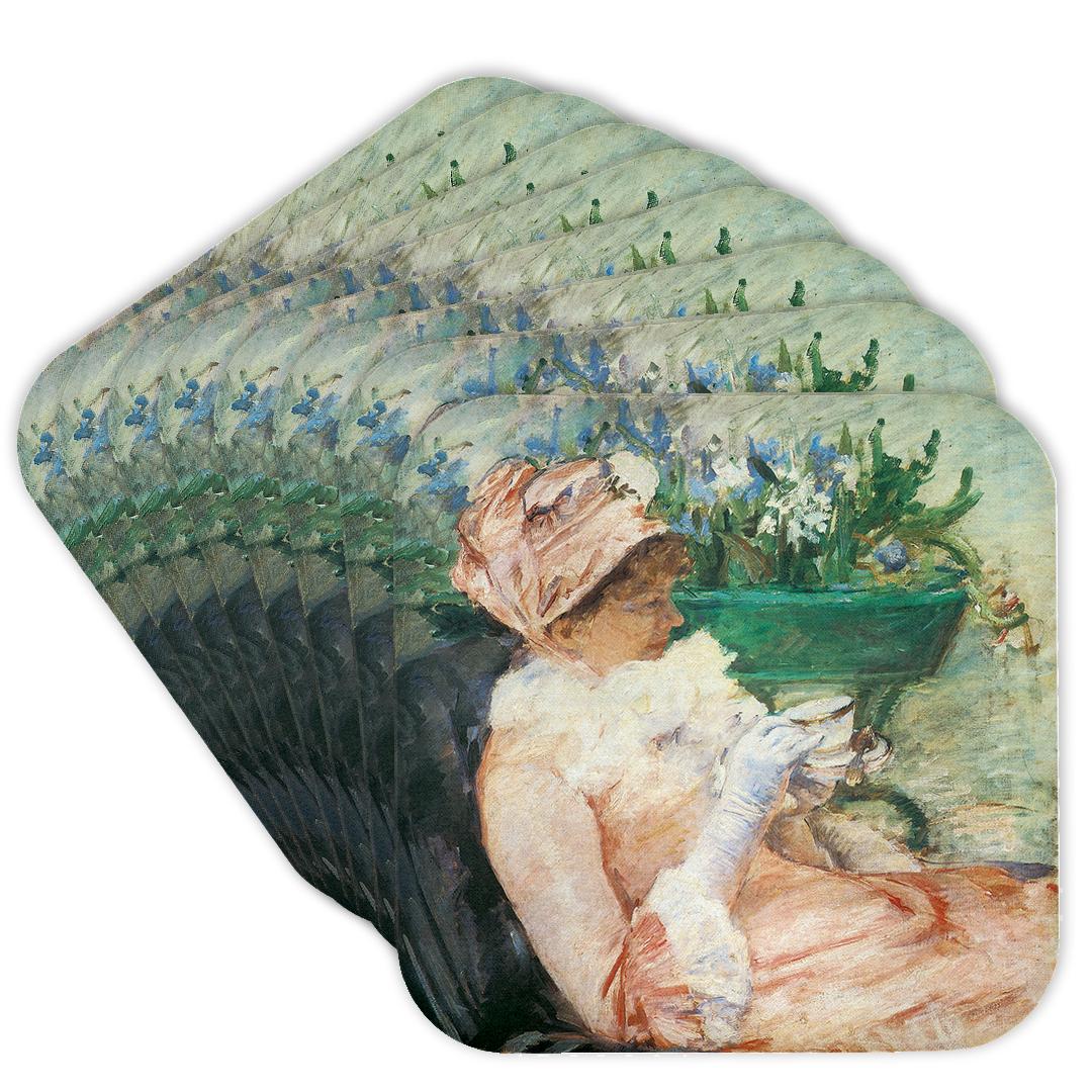 3dRose, The Cup of Tea by Mary Cassatt, Set of 8 Coasters - Soft ...