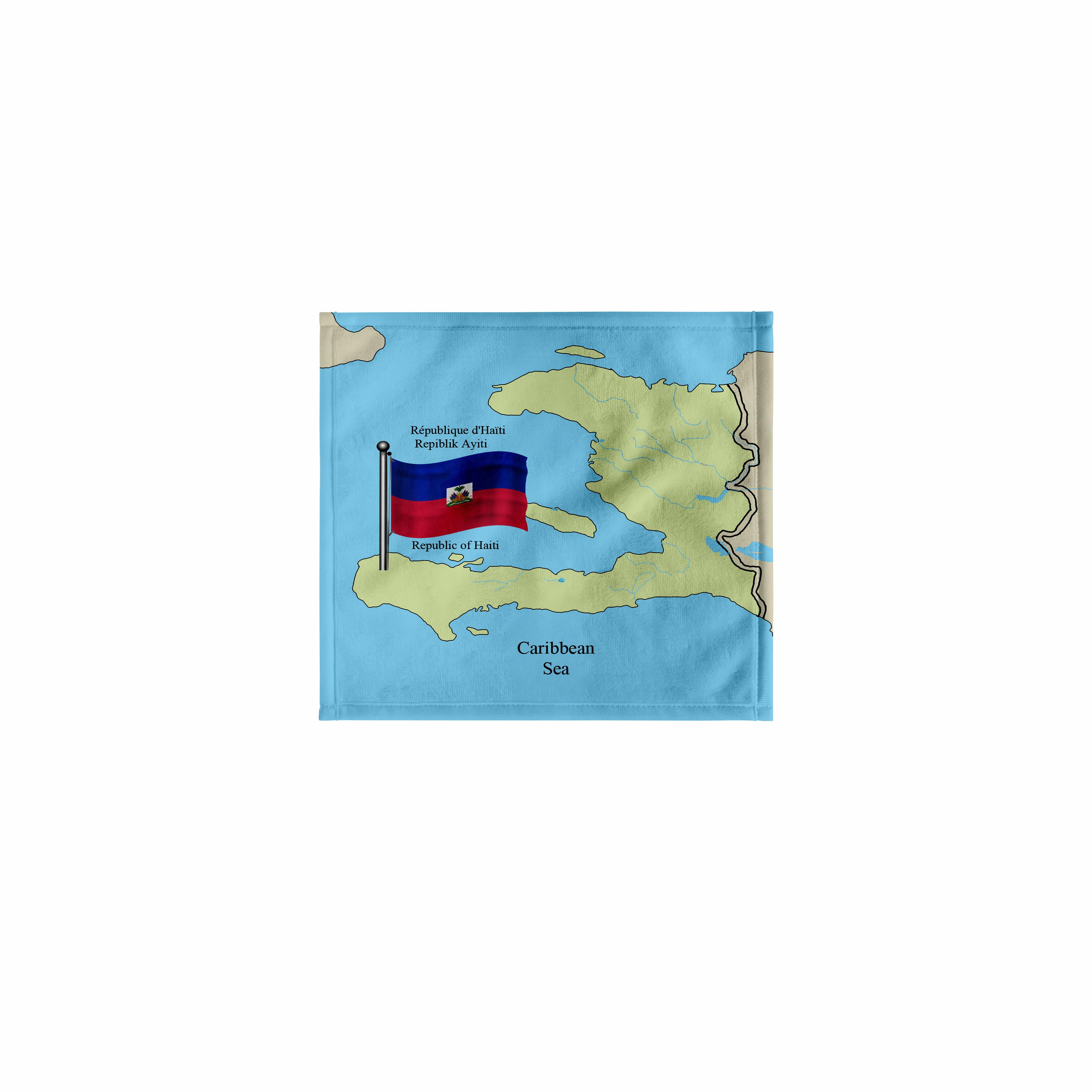 3dRose, The flag, map of Haiti with the Republic of Haiti in English ...