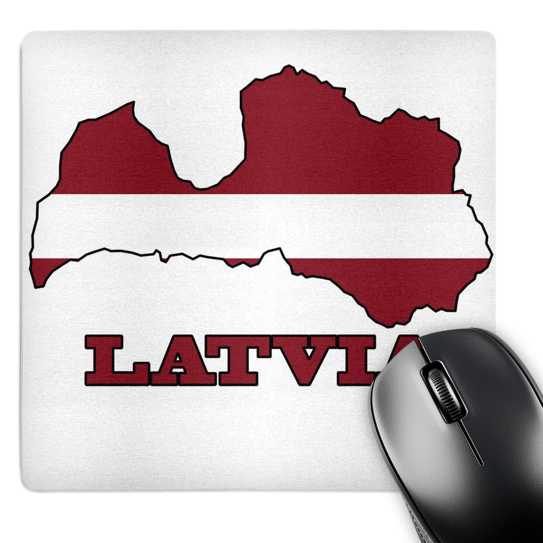 3dRose, The flag of Latvia in the outline map of the country and name ...