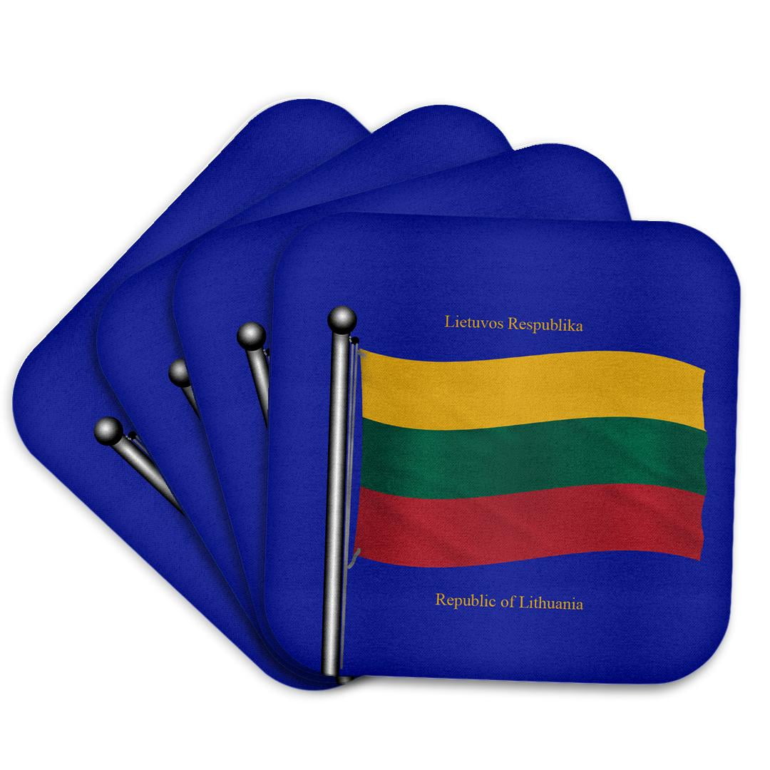 3drose, the Flag of Lithuania on a Blue Background with Republic of ...