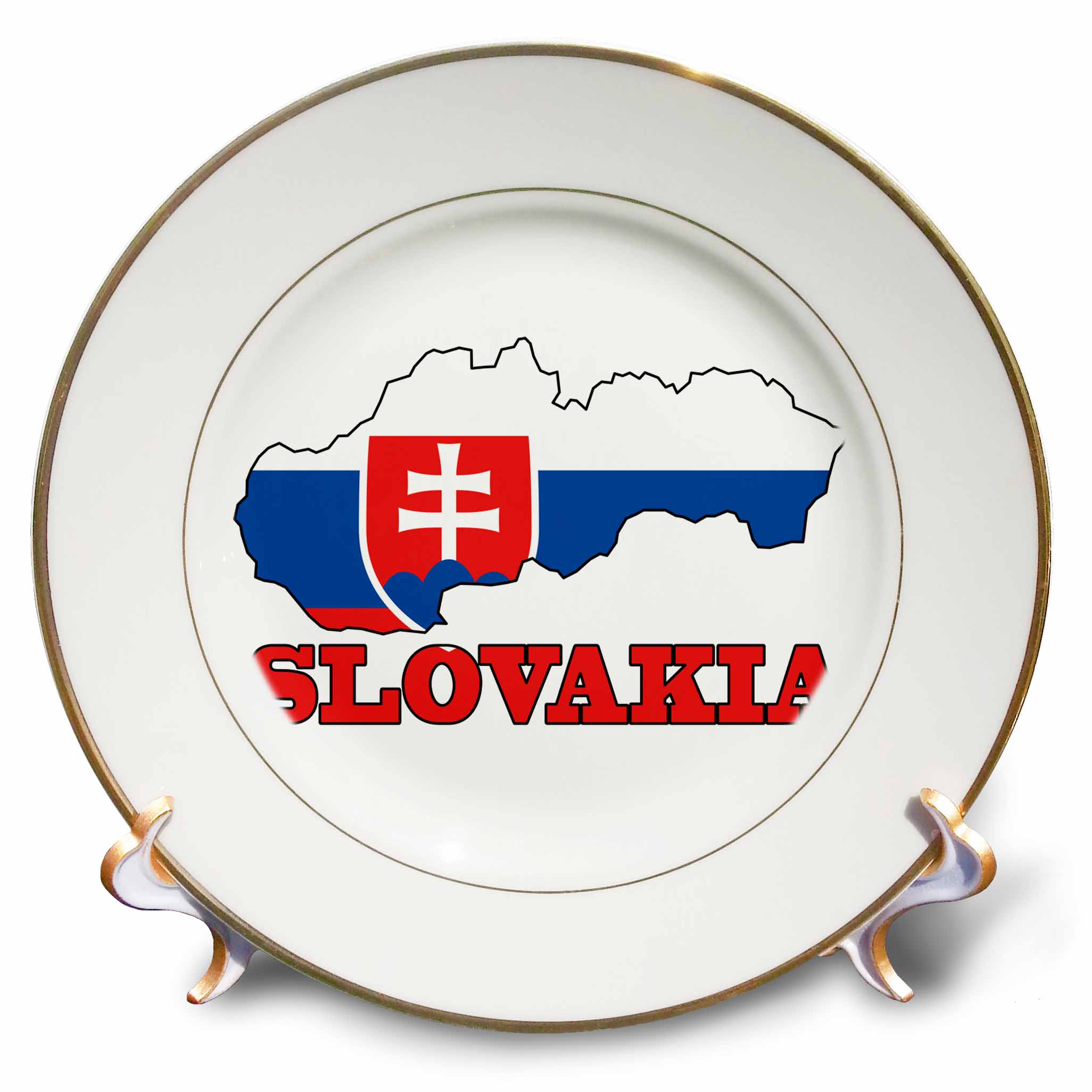 3dRose, The flag of Slovakia in the outline map of the country and name ...