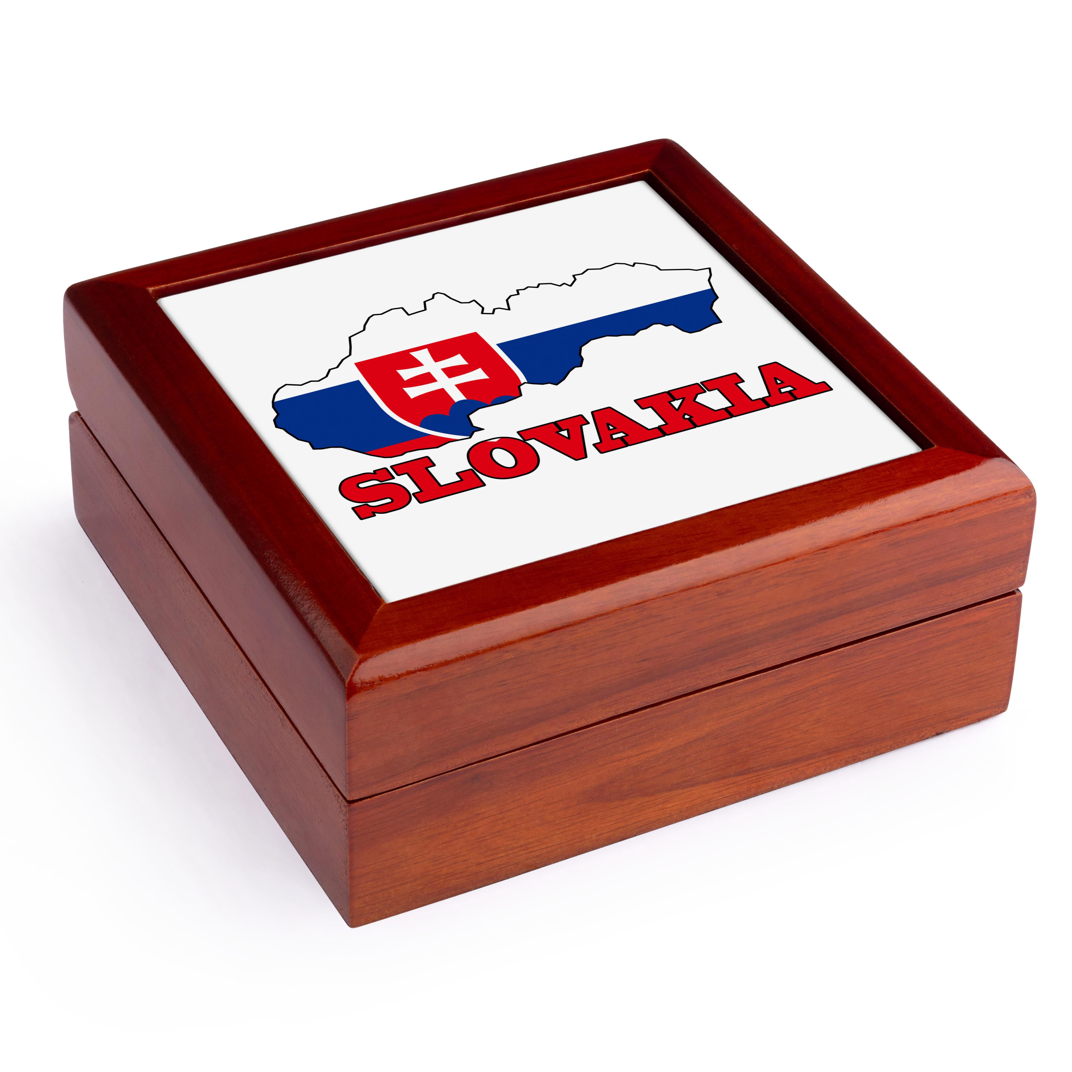 3dRose, The flag of Slovakia in the outline map of the country and name ...