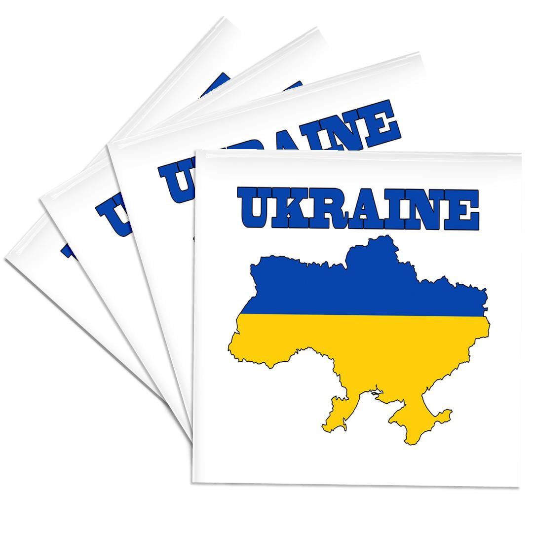 3dRose, The flag of the Ukraine in the outline map of the country and ...