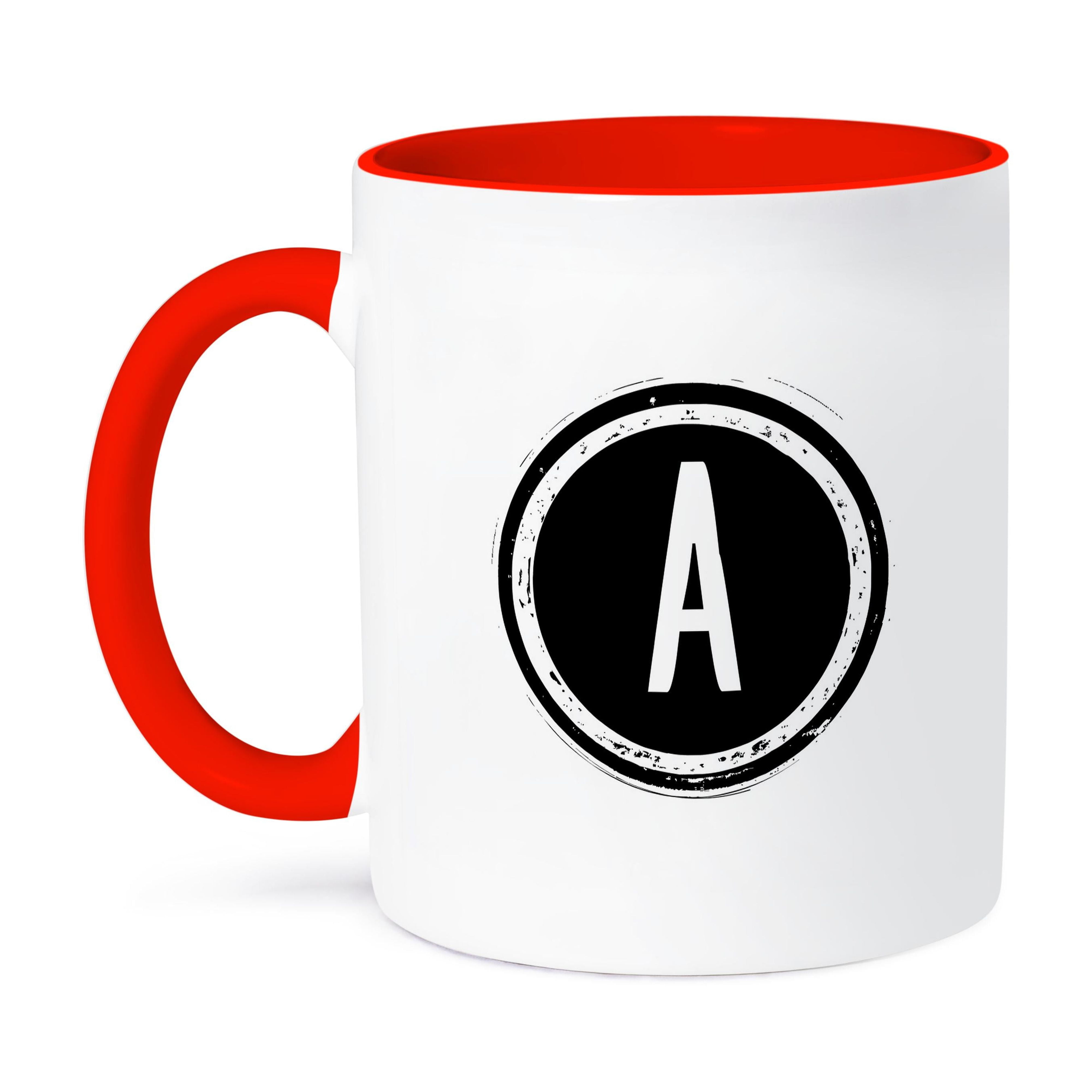 3dRose, The letter A monogram, Black letter A on white background, 11oz ...