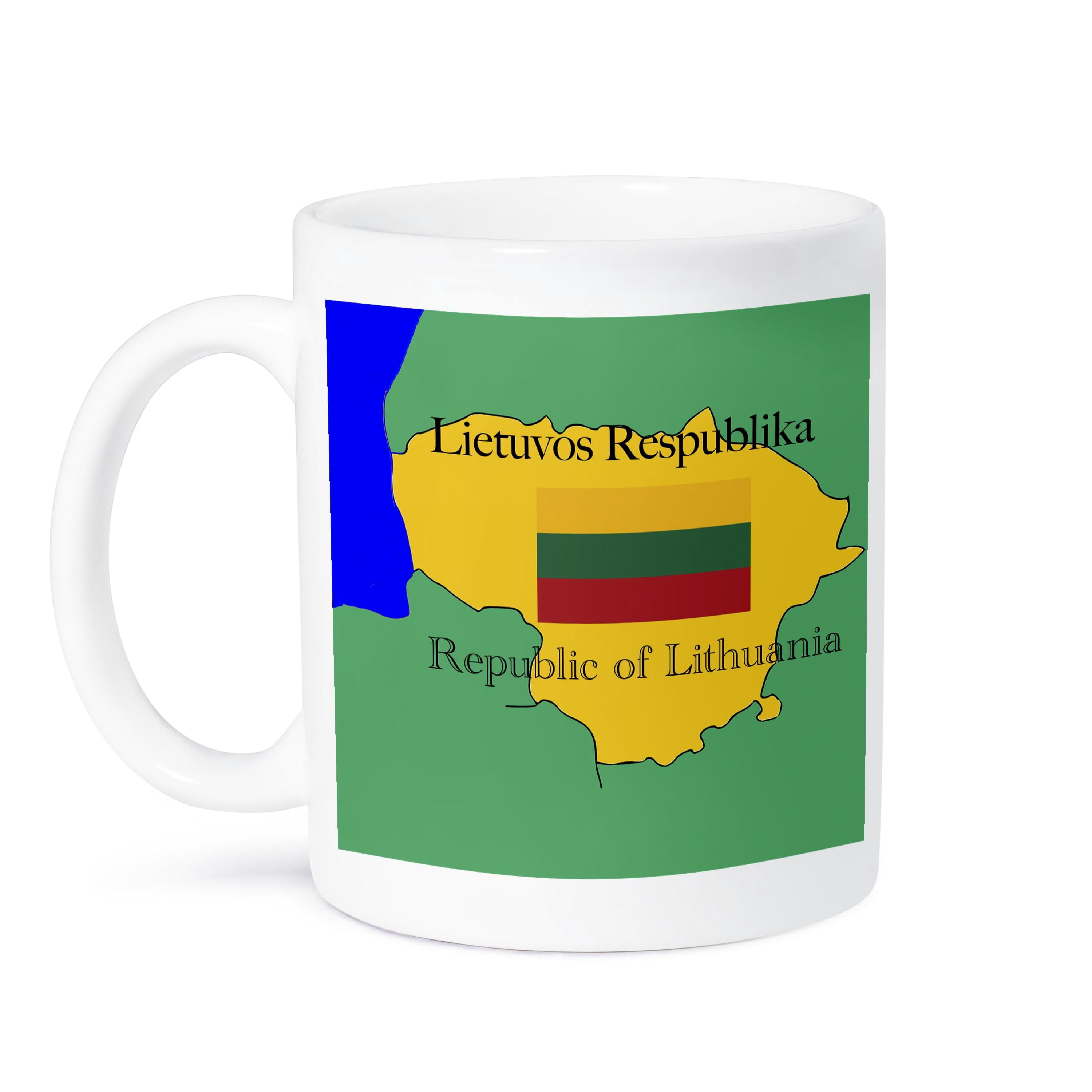 3dRose, The map and flag of Lithuania with the Republic of Lithuania ...