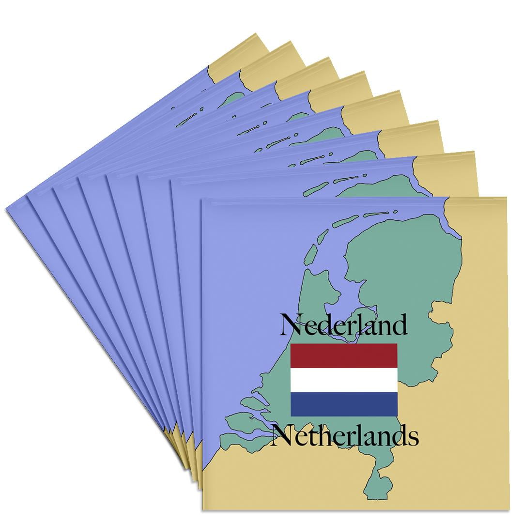 3dRose, The map and flag of the Netherlands with Netherlands printed in ...