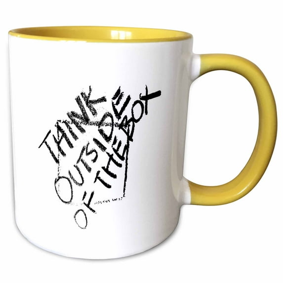 3drose, Think Outside of the Box Problem Solving Quote, 15oz Two-tone ...