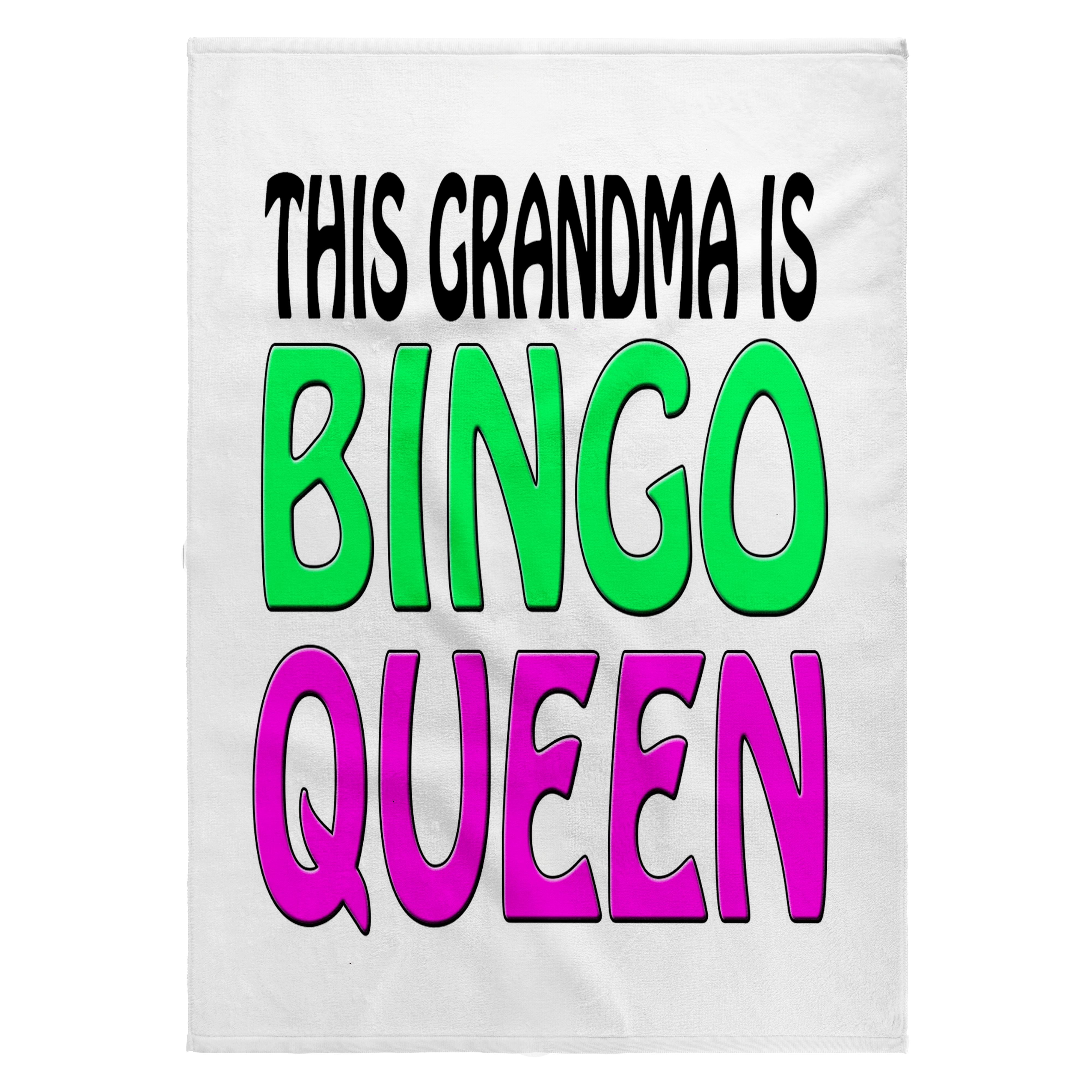 3dRose, This grandma is bingo queen, Hot pink, Lime green,, 22x30 Bath ...
