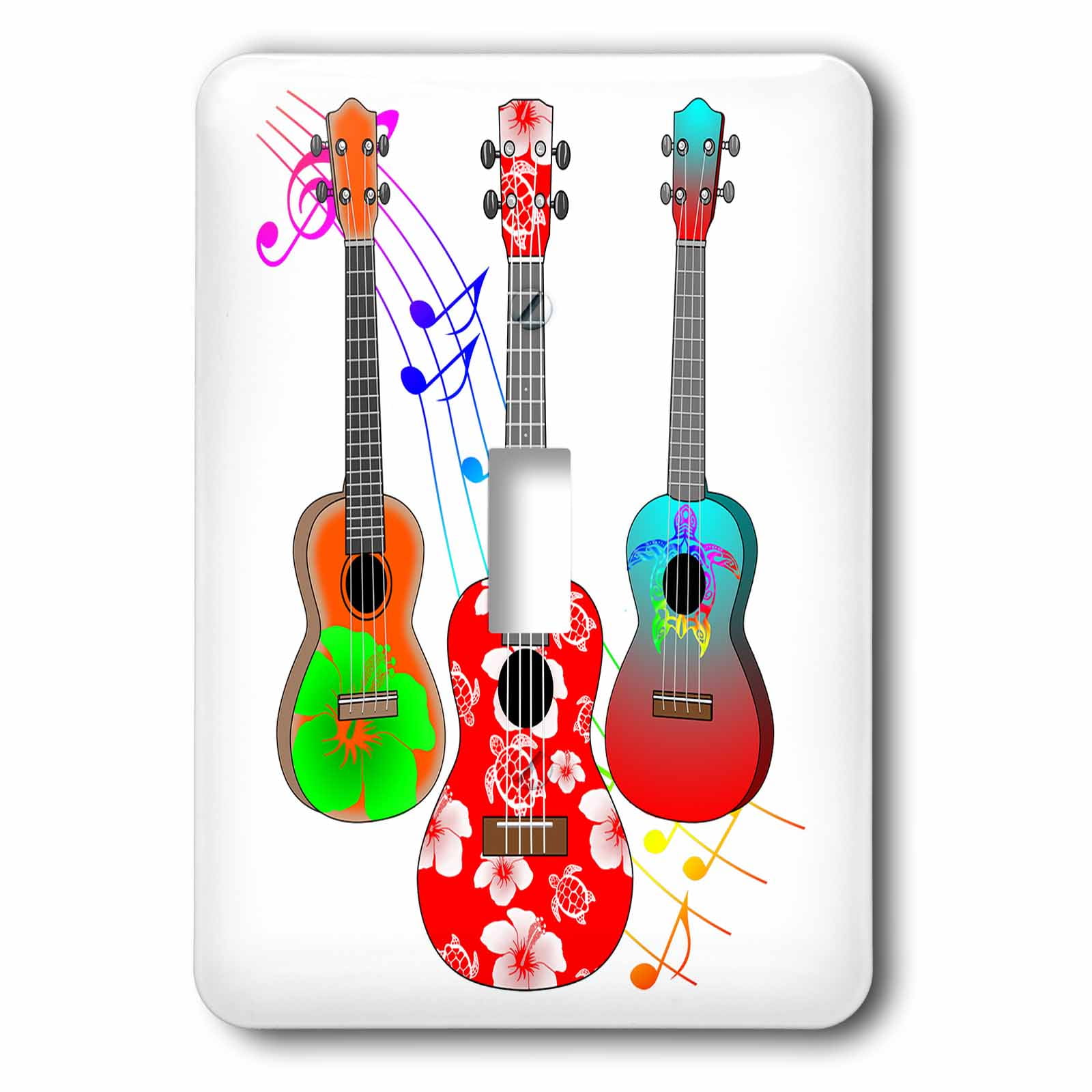 3dRose, Three island style ukuleles for any tropical island music lover ...