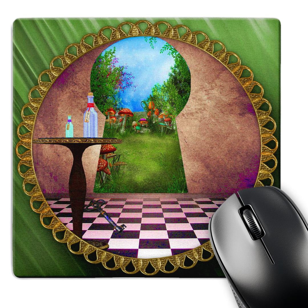 3dRose, Through the keyholes Alice In Wonderland art checkered floor ...