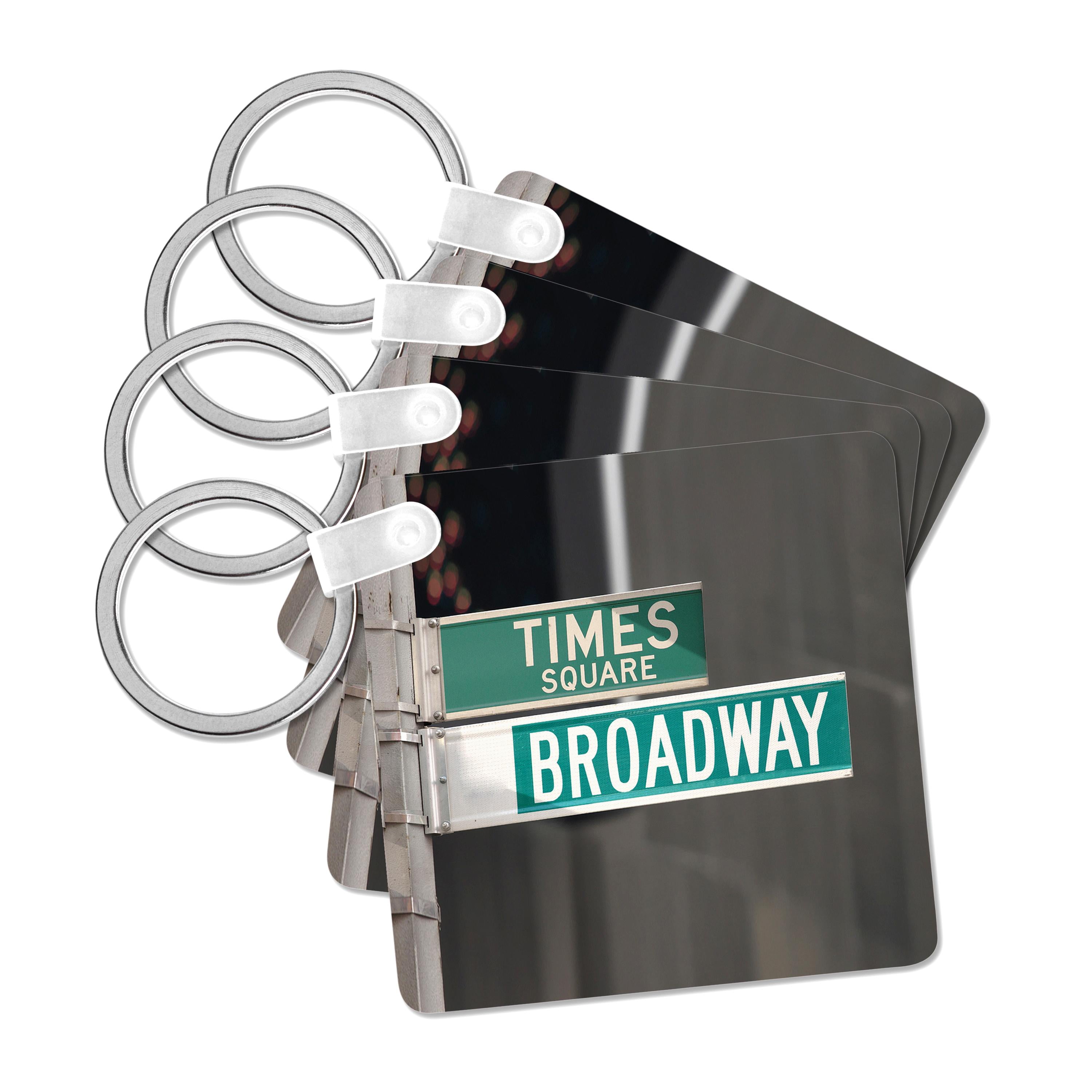 3dRose, Times Square Broadway, set of 4 Key Chains - Walmart.com