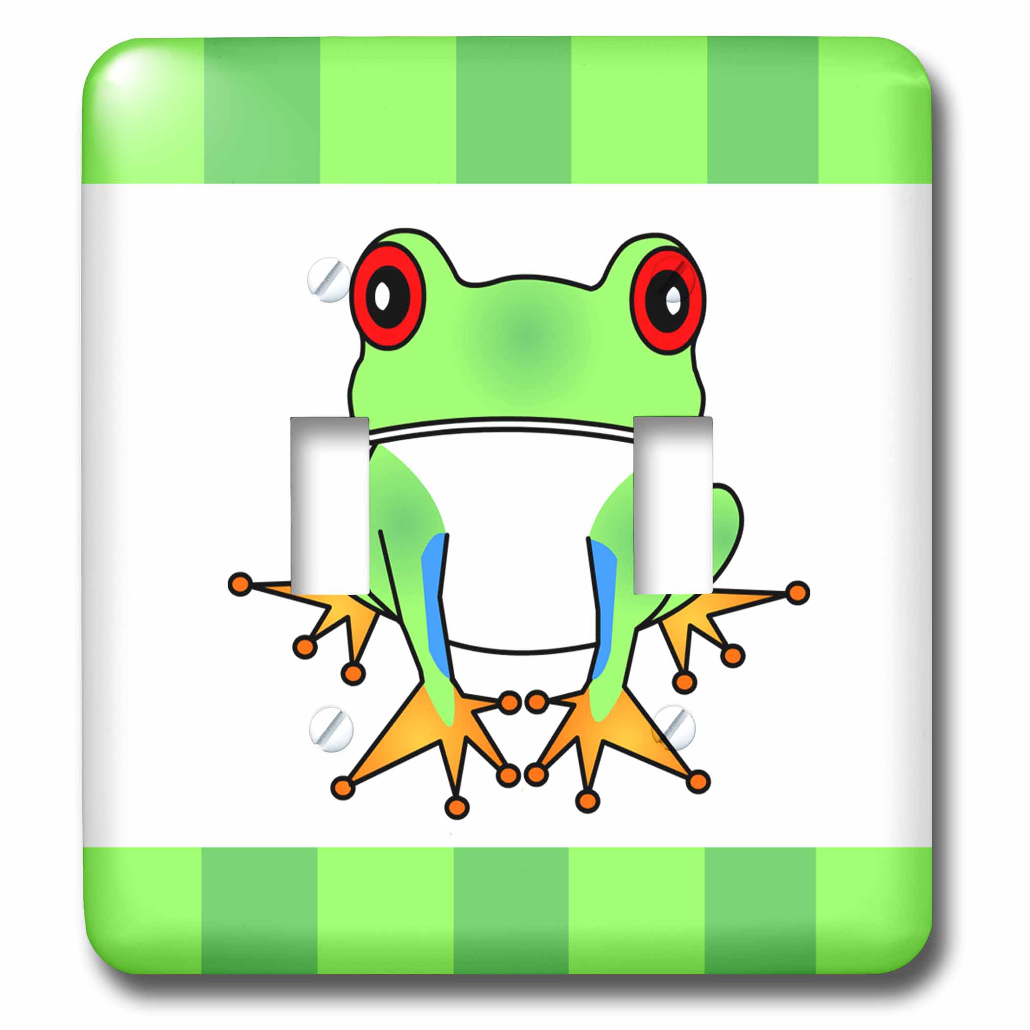 3dRose Tree Frog with Stripes - Double Toggle Switch (lsp_6105_2 ...