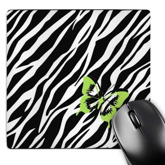 3dRose, Trendy Zebra With Lime Green Butterfly, Mouse Pad - Walmart.com