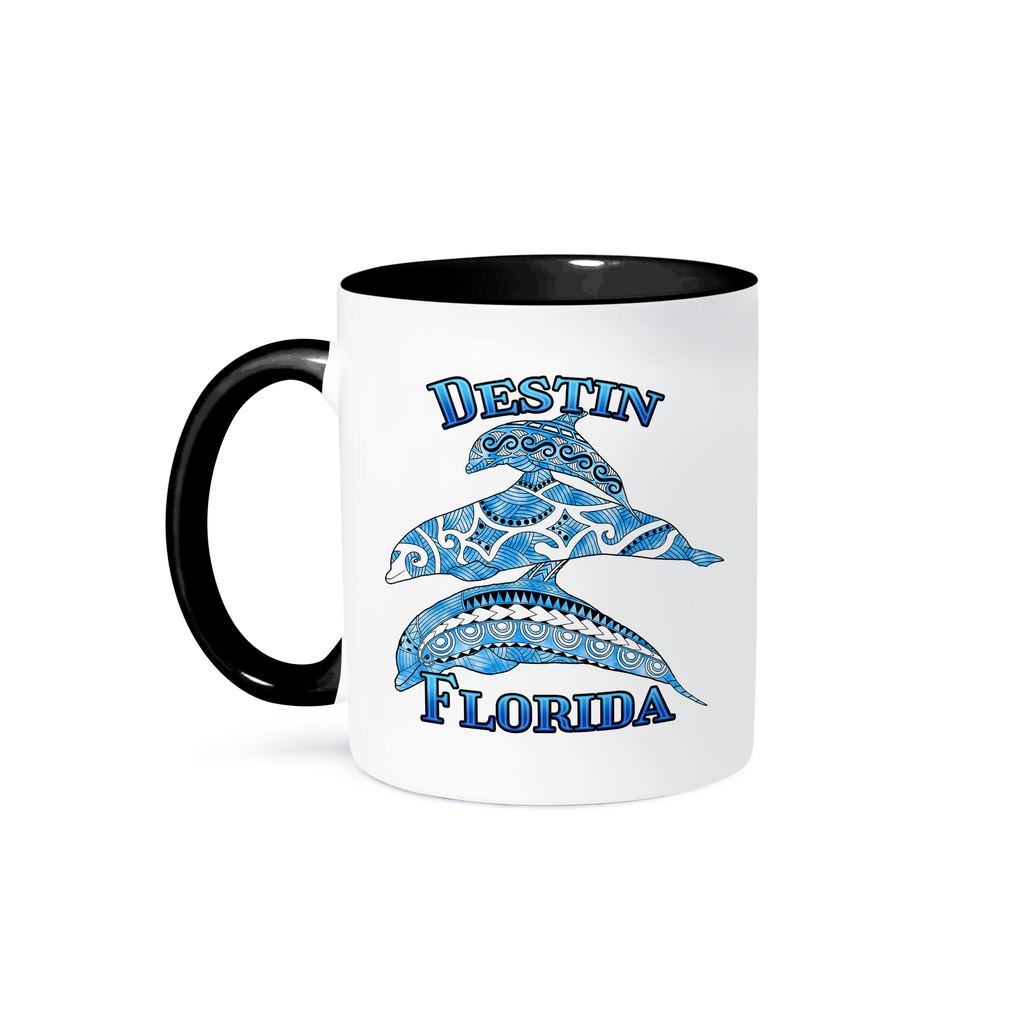 3dRose, Tribal dolphins for your vacation to Destin Florida., 11oz Two ...