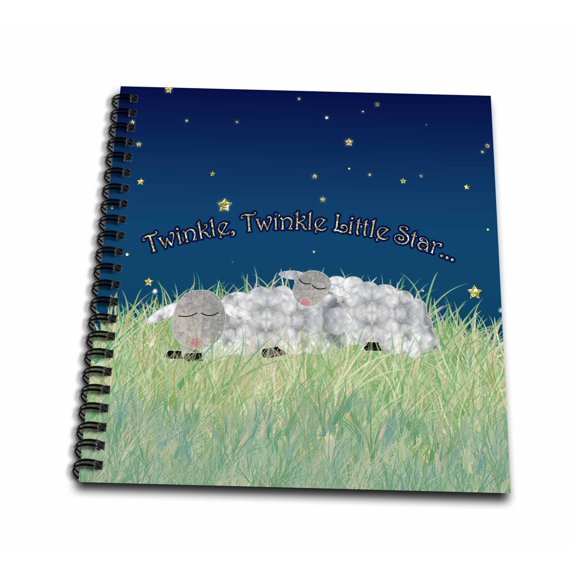 3dRose, Twinkle Twinkle Little Star Sleeping Sheeping, Mini Notepad 4 x ...