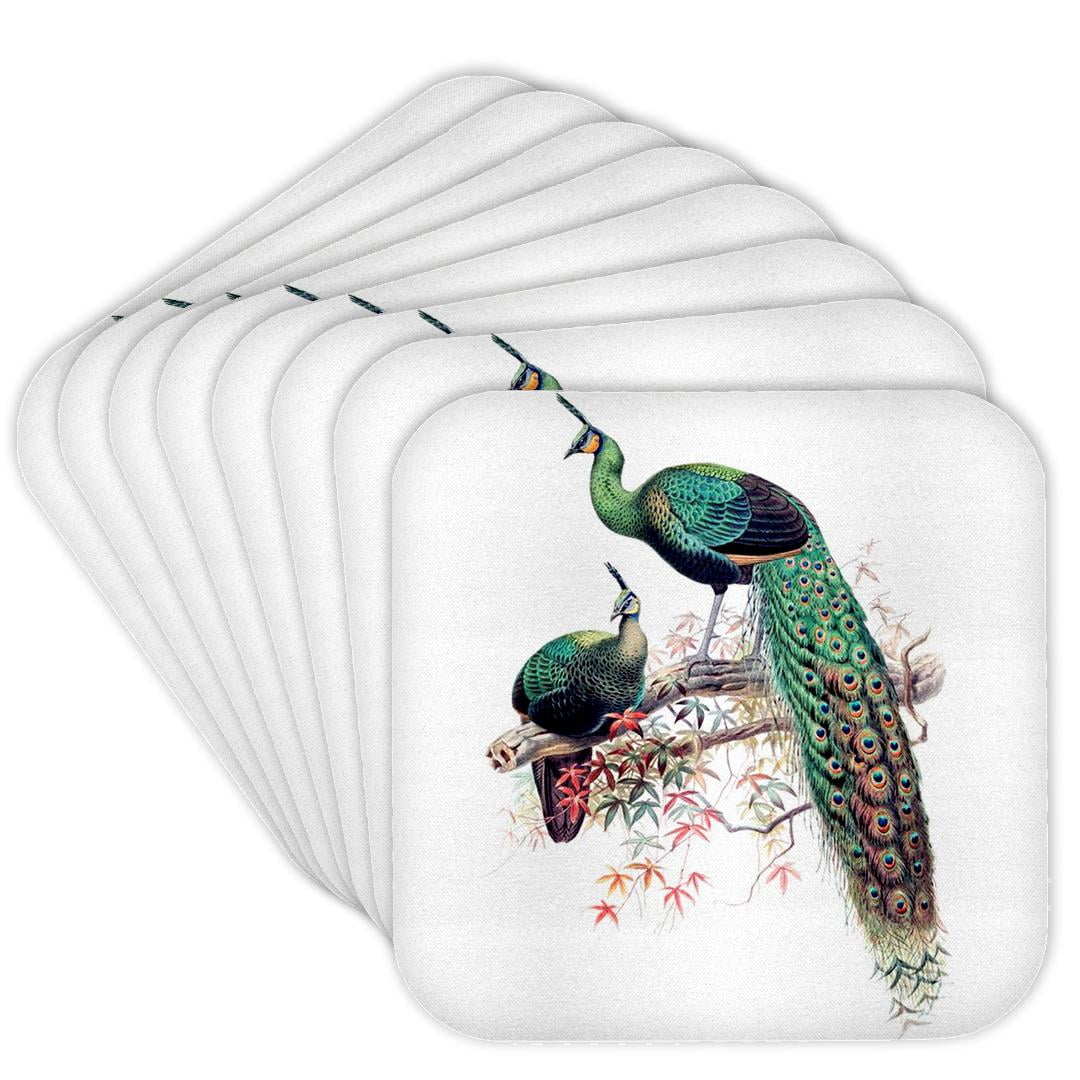 3dRose, Two Peacocks, Set of 8 Coasters - Soft - Walmart.com