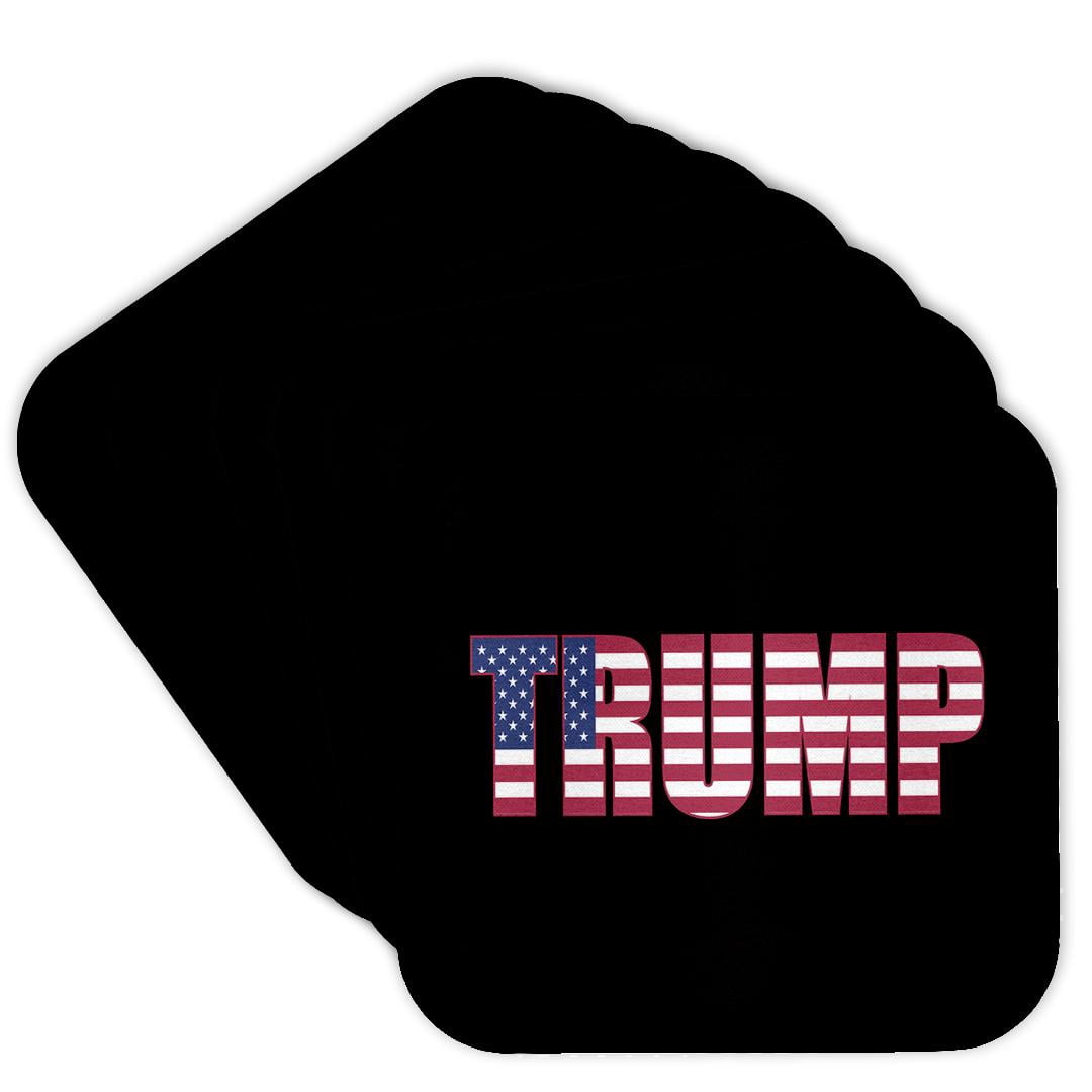 3dRose, USA American Patriotic Typography-Donald Trump-Black, set of 8 ...