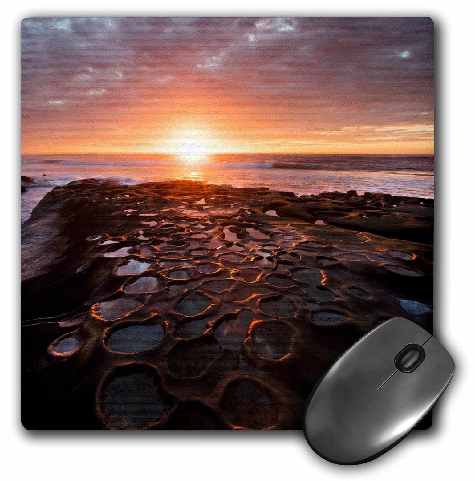 3dRose, USA, California, La Jolla. Sunset over tide pools., MousePad ...
