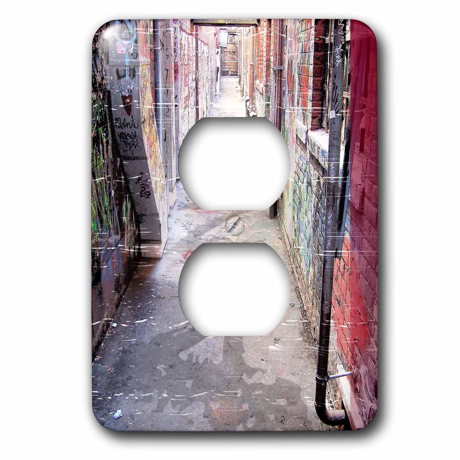 3dRose, Urban Alley industrial photograph of city alley with graffiti ...