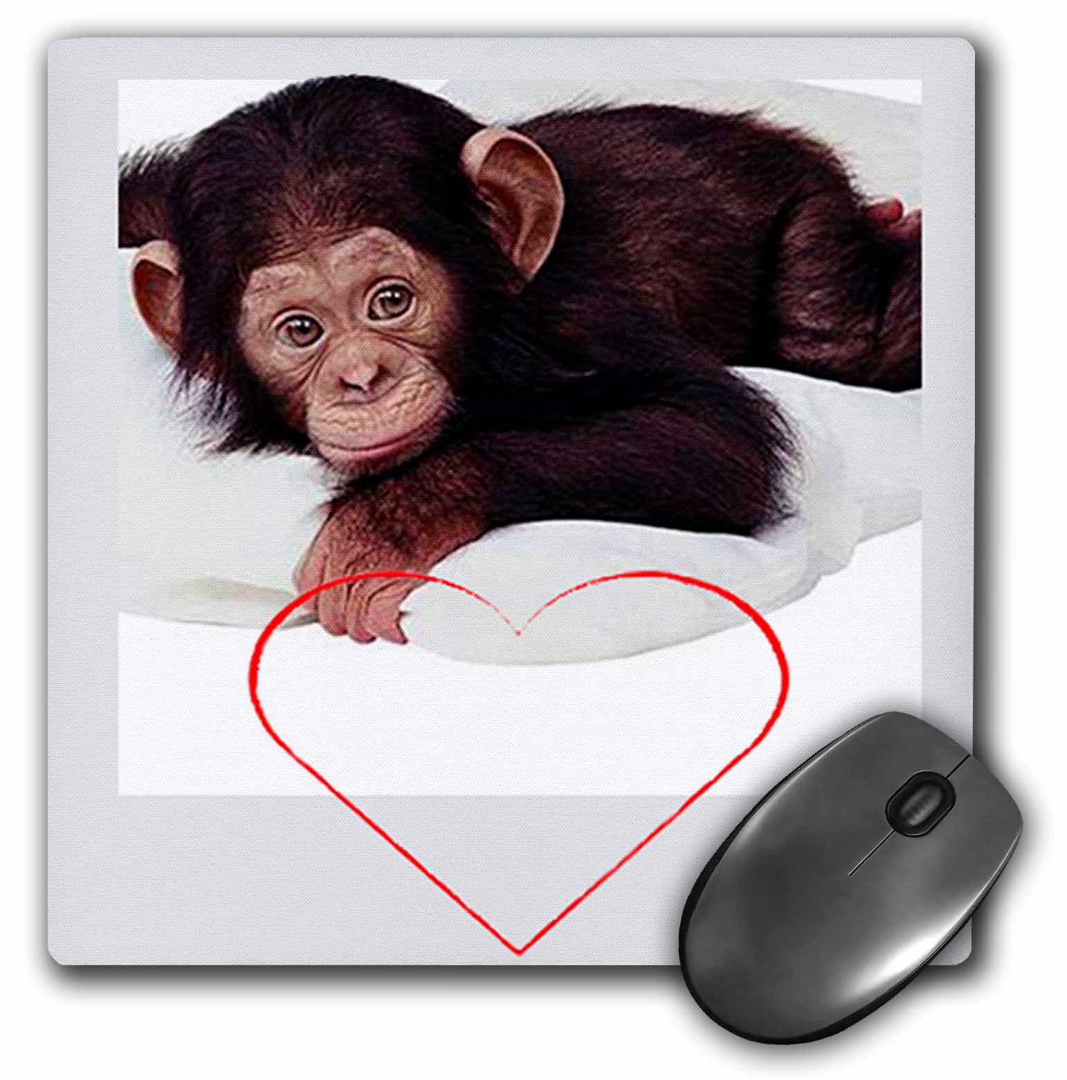 3dRose Valentines Monkey, Mouse Pad, 8 by 8 inches - Walmart.com