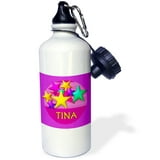 3dRose Vibrant colored stars on a pink background with the name TINA ...