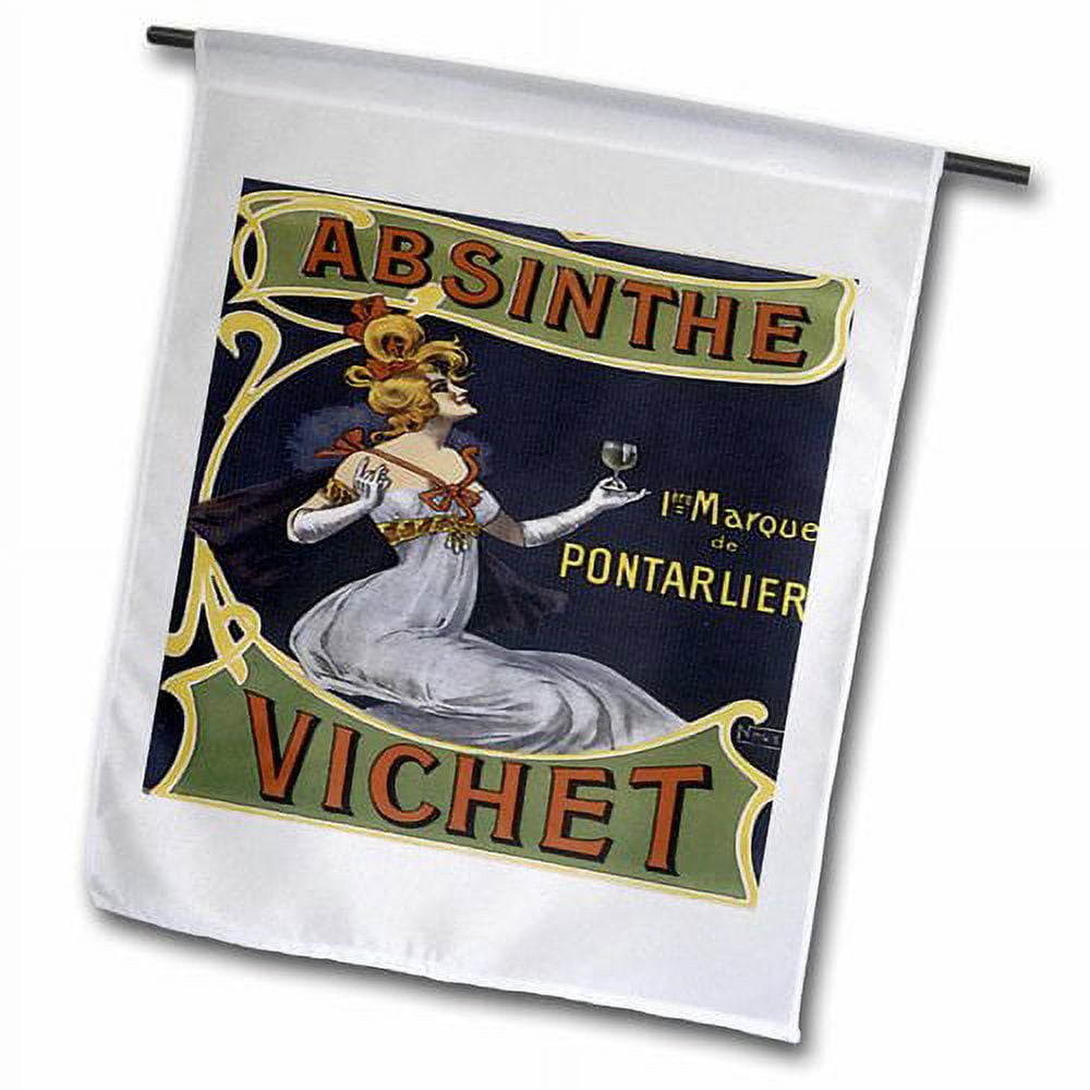 3dRose Vintage Absinthe Vichet French Liquor Advertising Poster, Garden ...