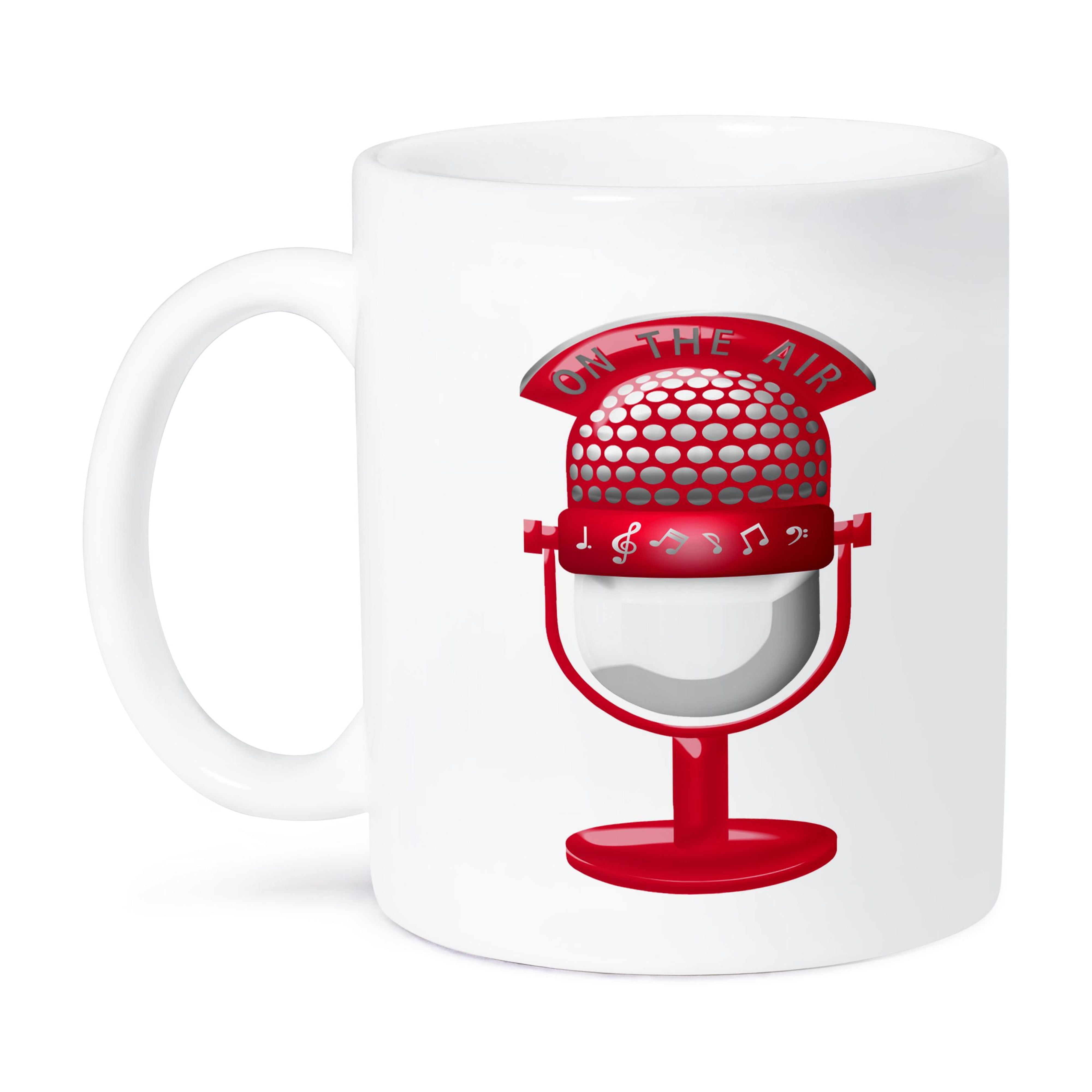 3dRose, Vintage Microphone With Musical Notes And On The Air In Pink ...