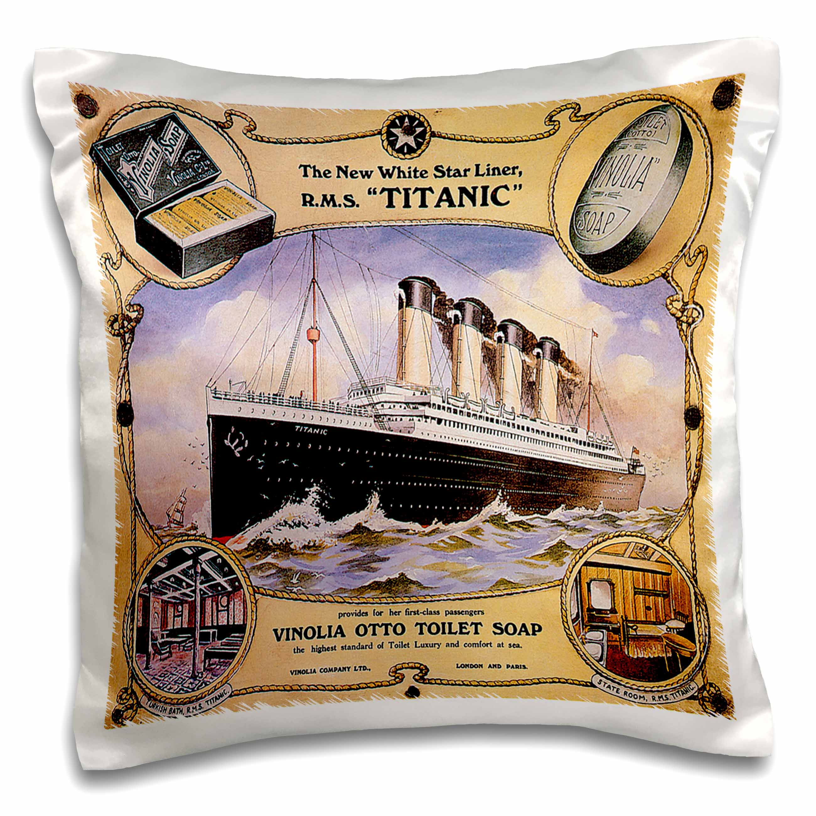 3dRose, Vintage White Star Line Titanic Vinolia Otto Toilet Soap ...