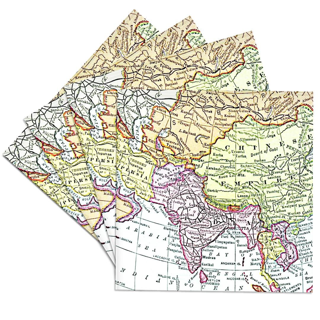 3dRose, Vintage map of India China Siam and Persia - faded look ...