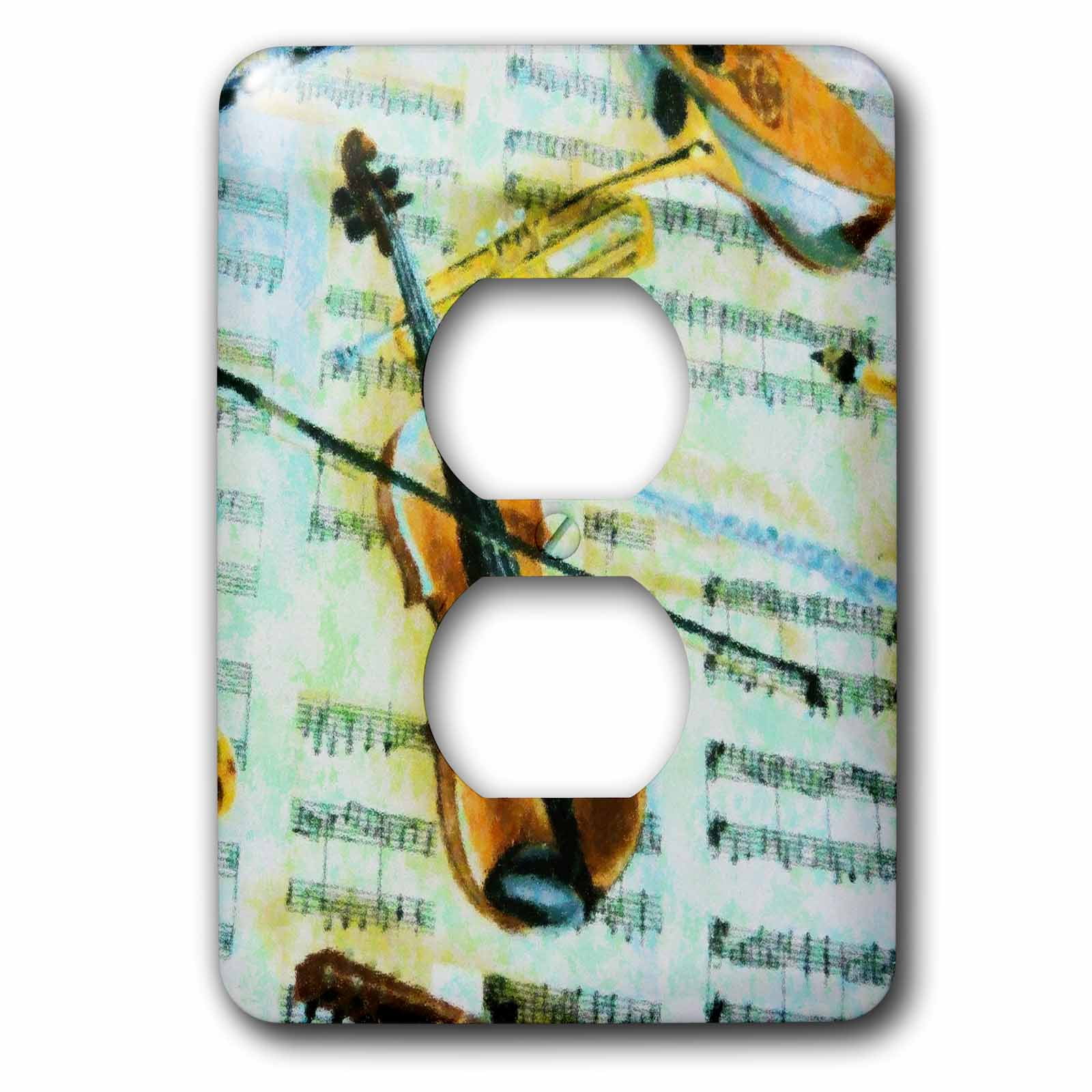 3dRose, Violin Impressions, 2 plug outlet cover - Walmart.com