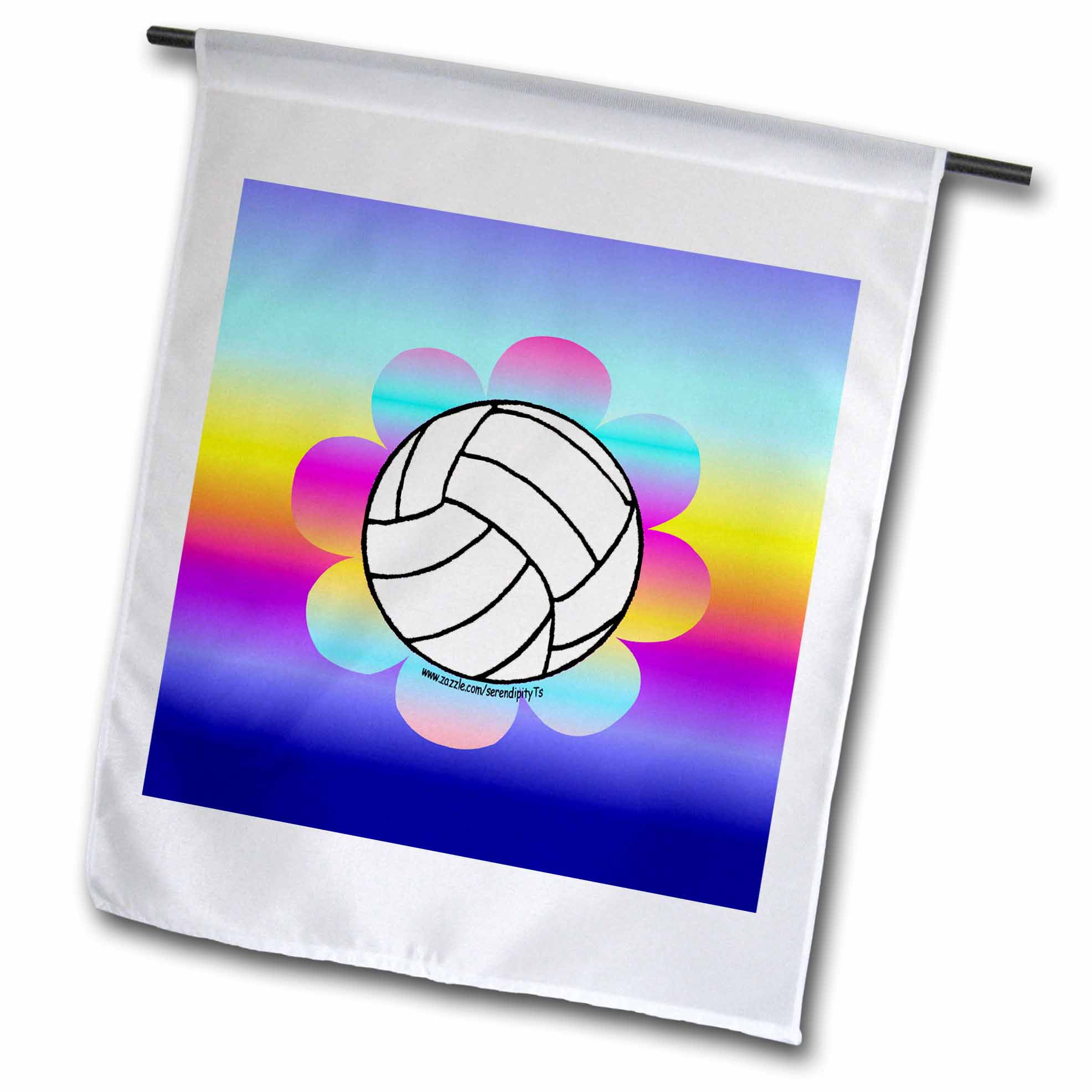 3dRose, Volleyball Flower on Rainbow, 12 x 18 inch Garden Flag ...