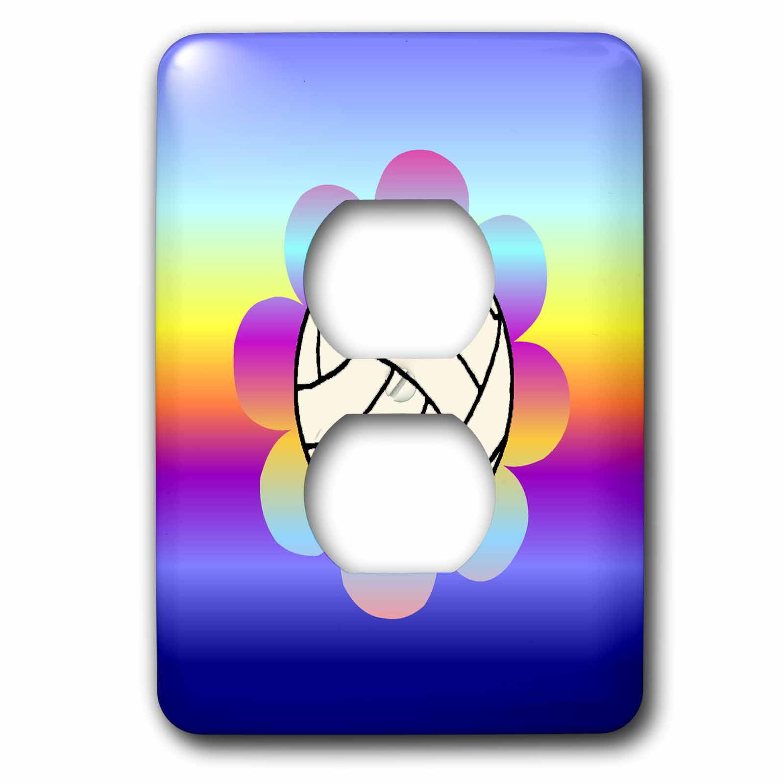 3dRose, Volleyball Flower on Rainbow, 2 plug outlet cover - Walmart.com
